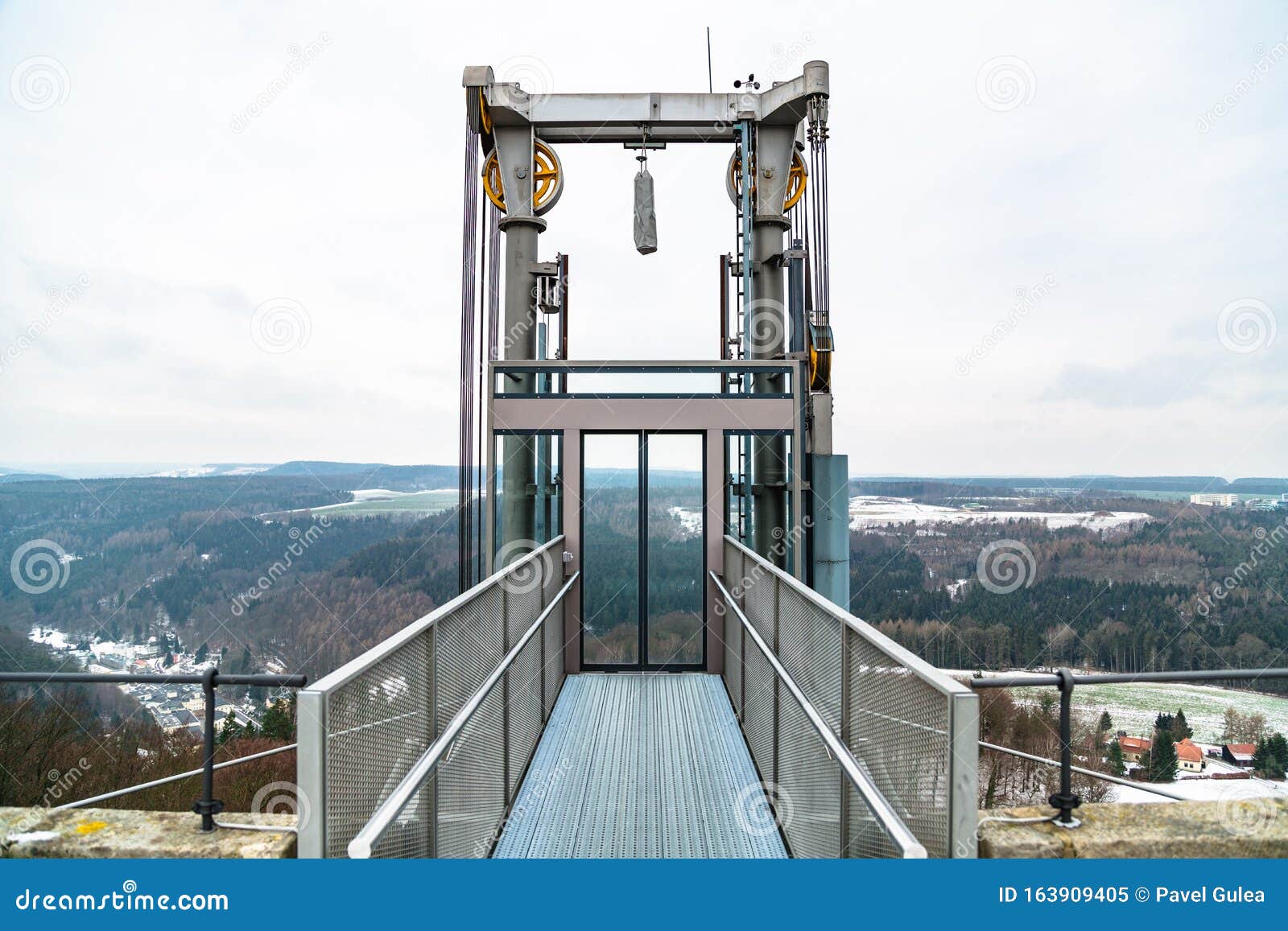 Public Glass Elevator on Viewing Platform Outdoor Stock Image - Image ...