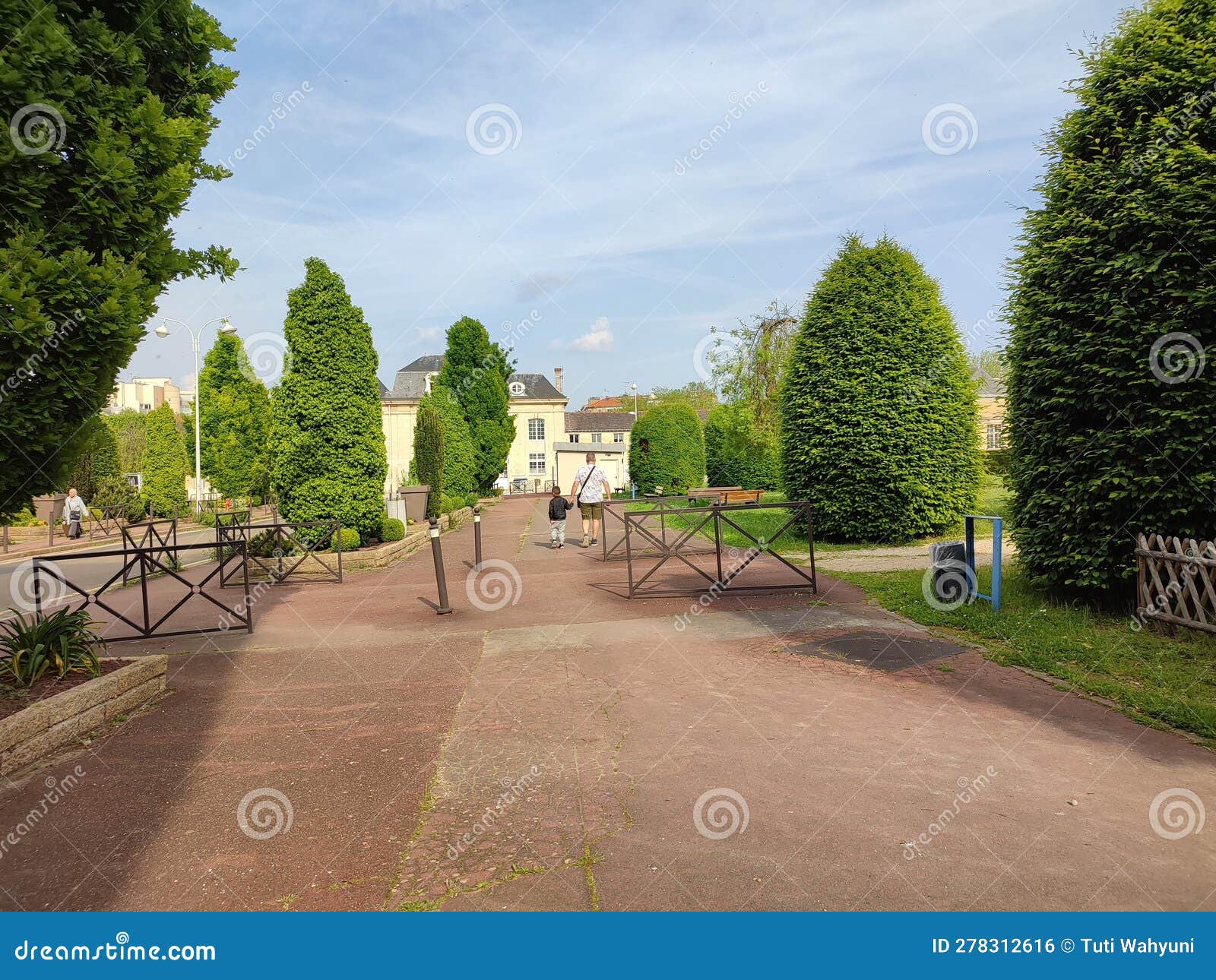 A Public Green Open Space in the Paris Hospital Area Stock Photo ...