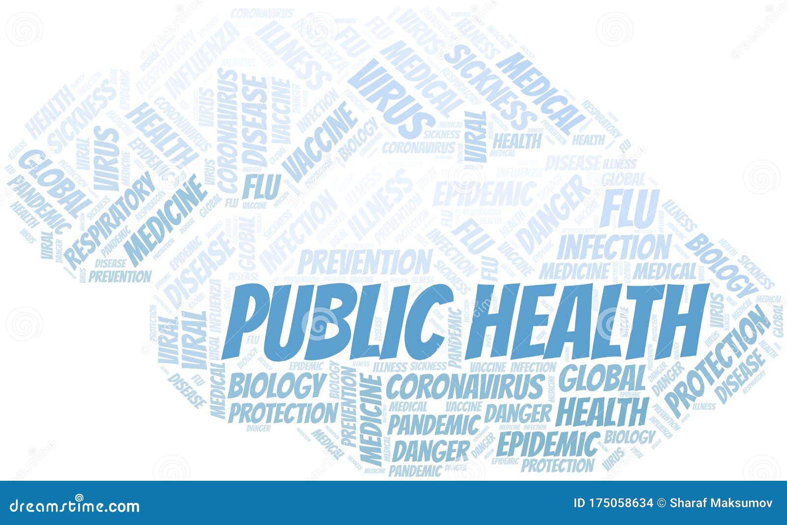 Public Health Word Cloud on White Background Stock Illustration ...