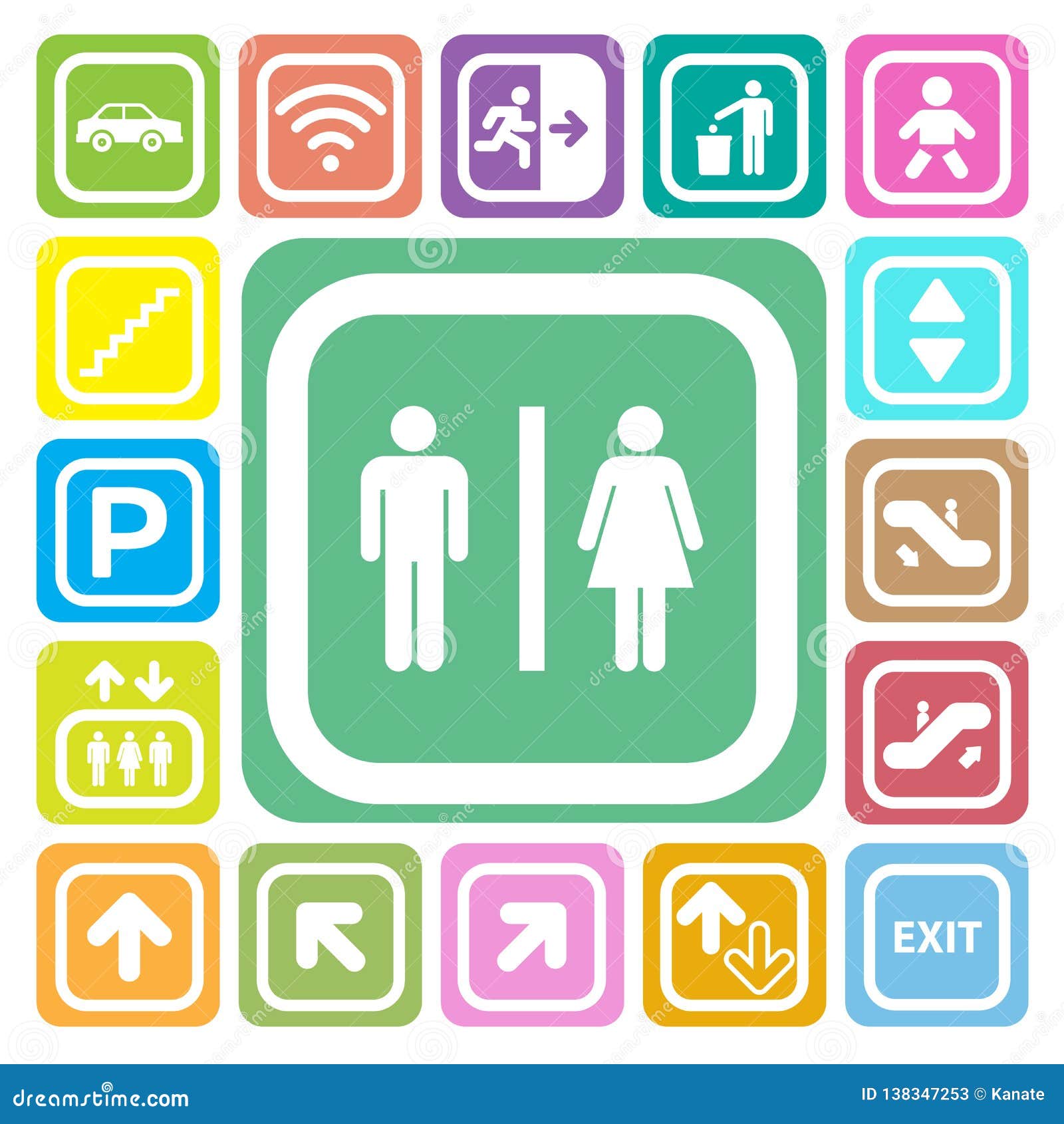 Public icons set stock vector. Illustration of icons - 138347253