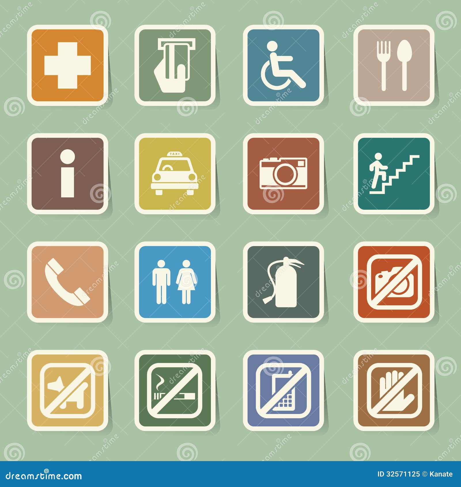 Public icons set stock vector. Illustration of camera - 32571125