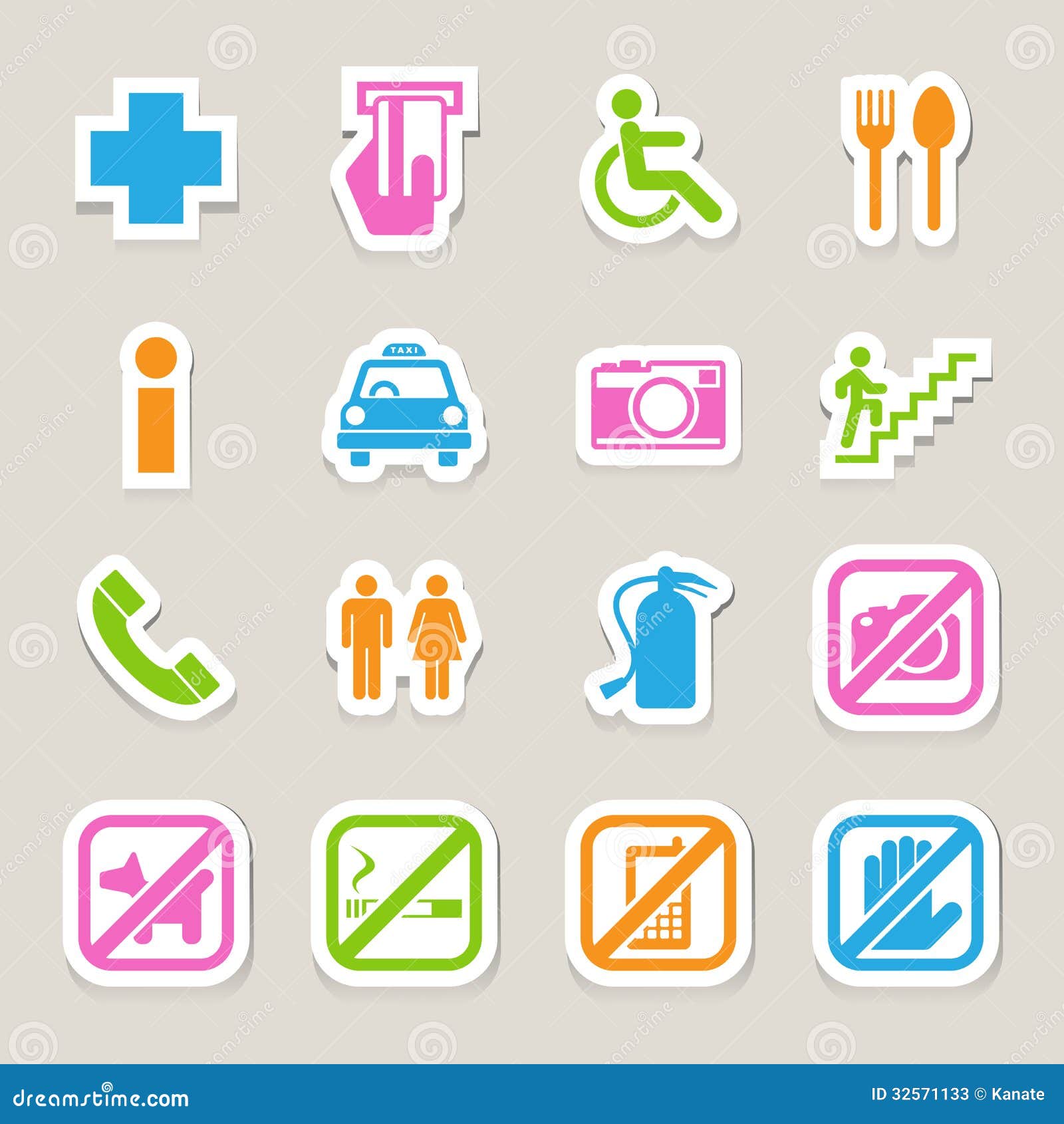 Public icons set stock vector. Illustration of public - 32571133