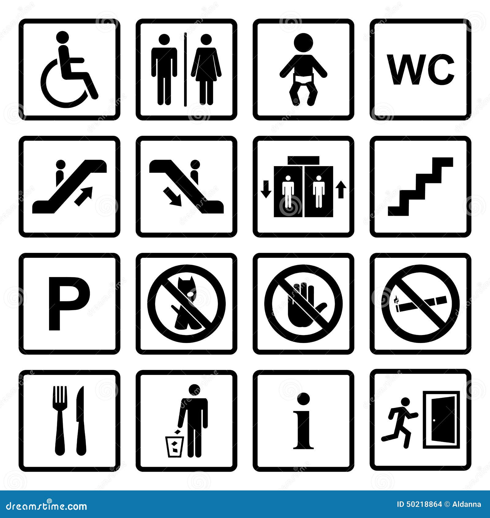 Public icons set stock vector. Illustration of parking - 50218864