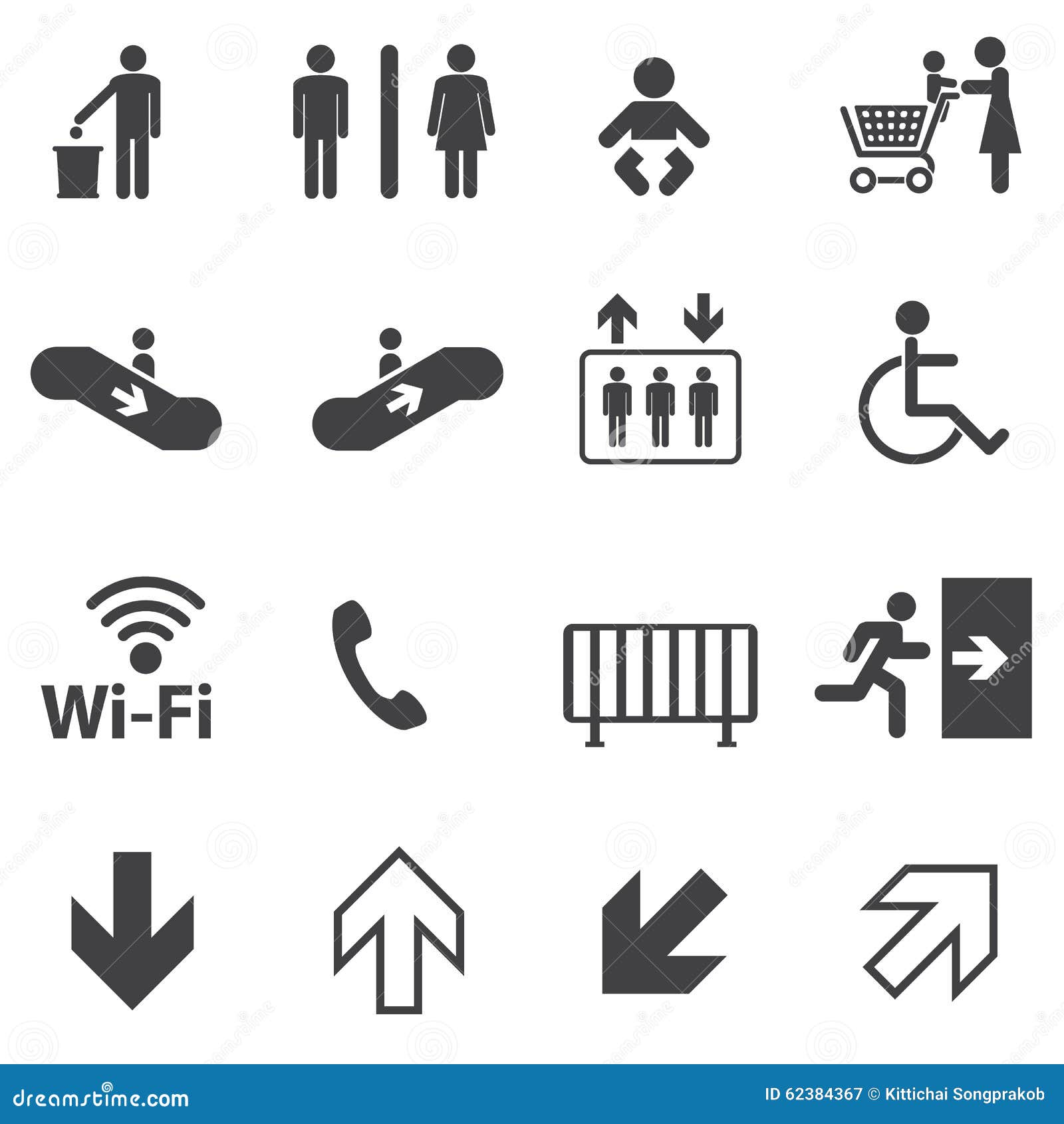 Public Information Icons Set Stock Vector - Illustration of basic ...