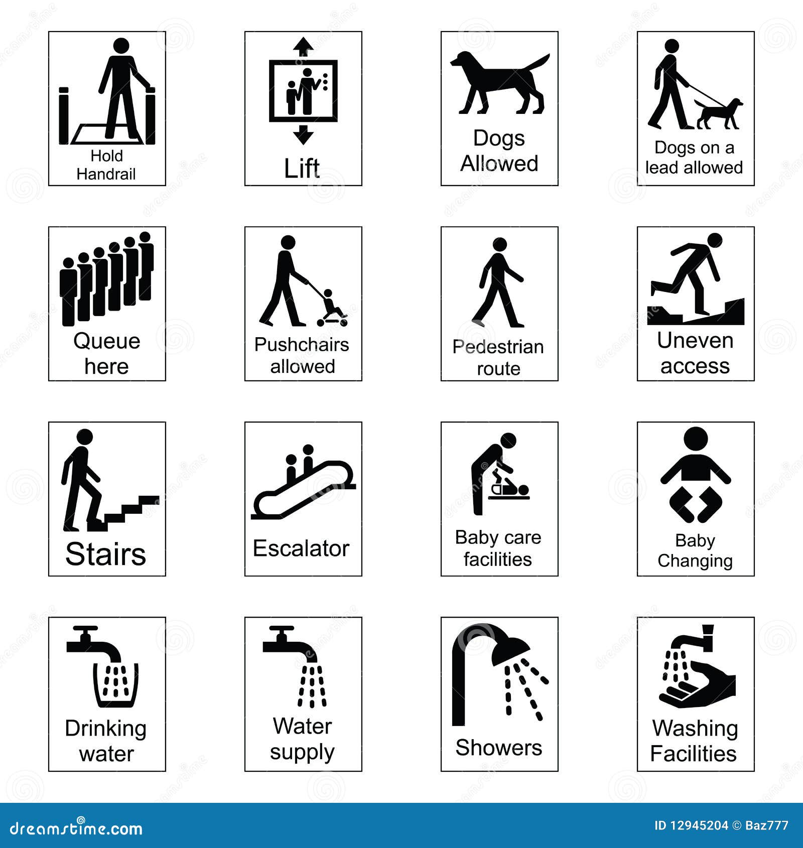 Public Information Signs stock vector. Illustration of child - 12945204