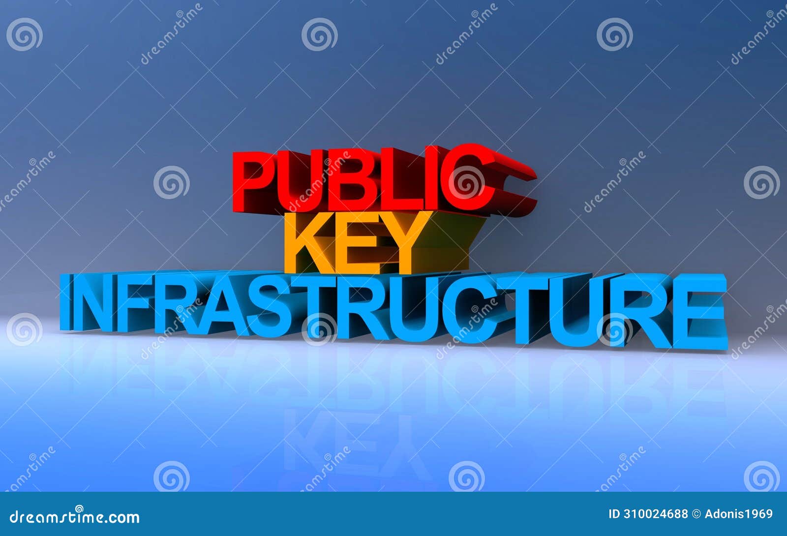 Public Key Infrastructure on Blue Stock Illustration - Illustration of ...