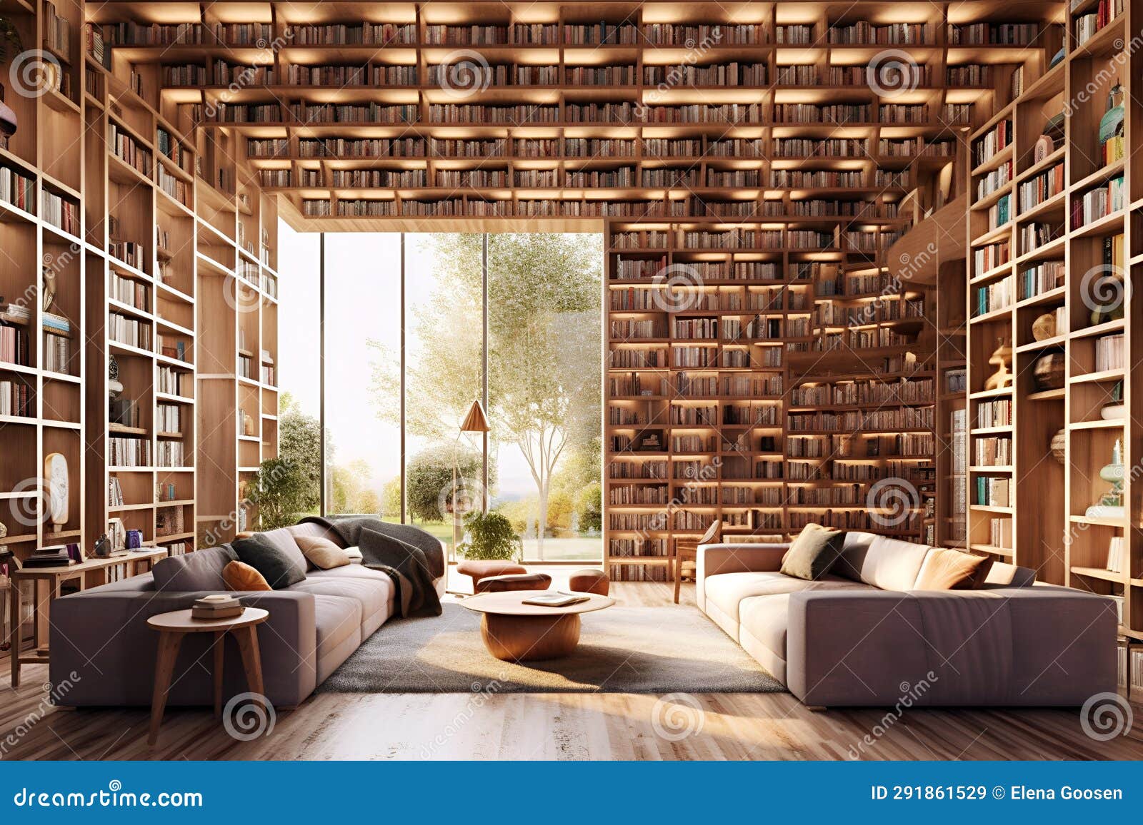 Public Large Library with Modern Interior Indoor Reading Books and ...