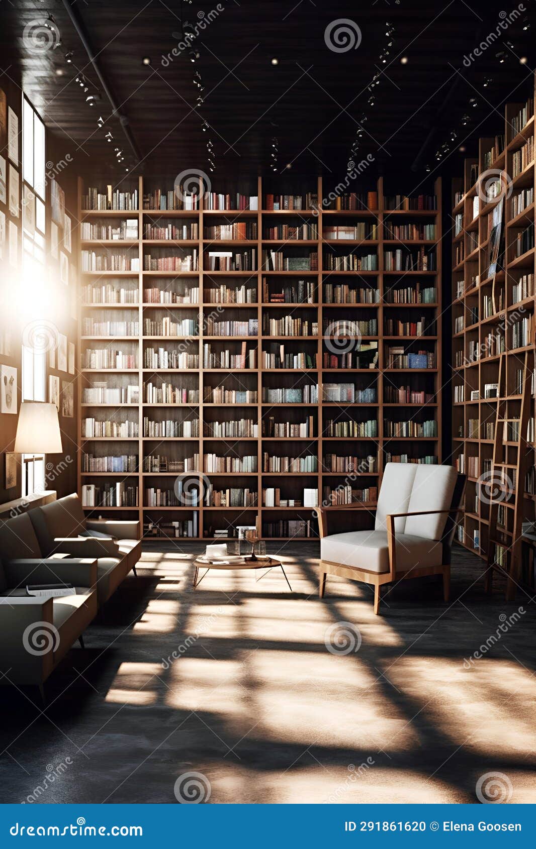 Public Large Library with Modern Interior Indoor Reading Books and ...