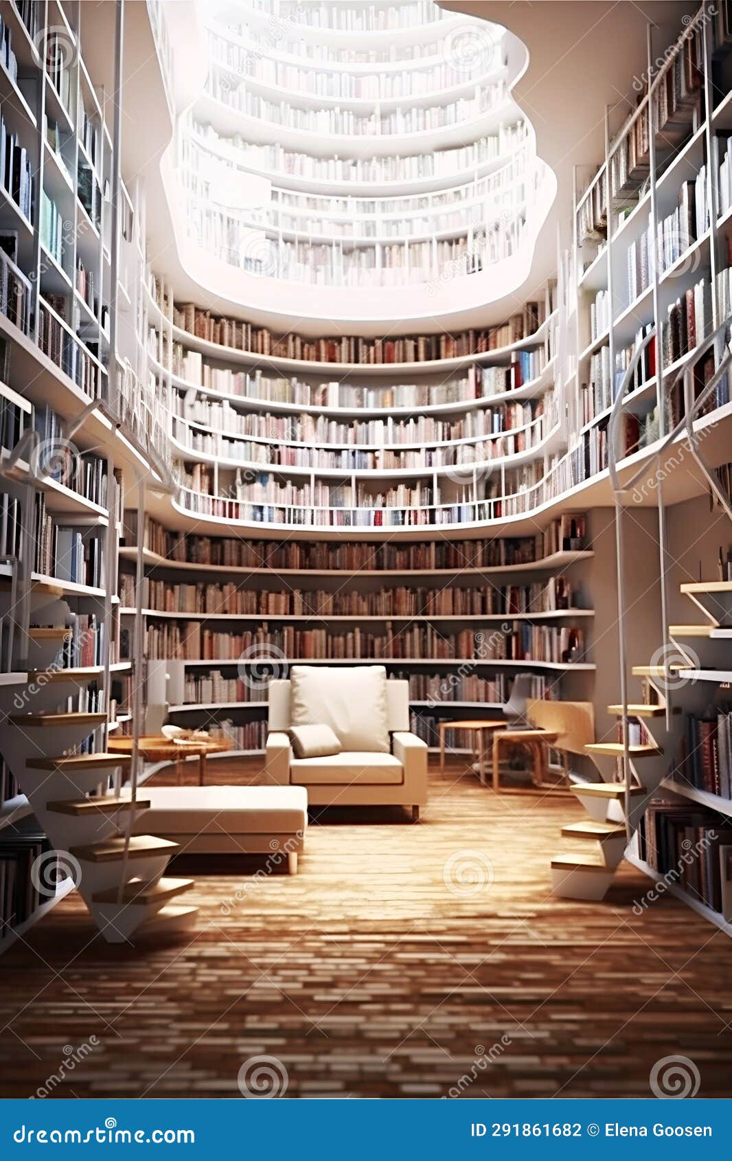 Public Large Library with Modern Interior Indoor Reading Books and ...