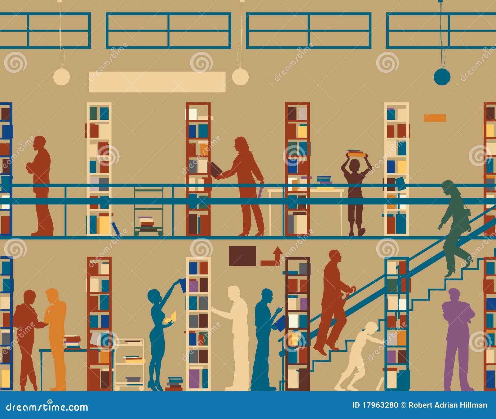 Public library stock vector. Illustration of literature - 17963280