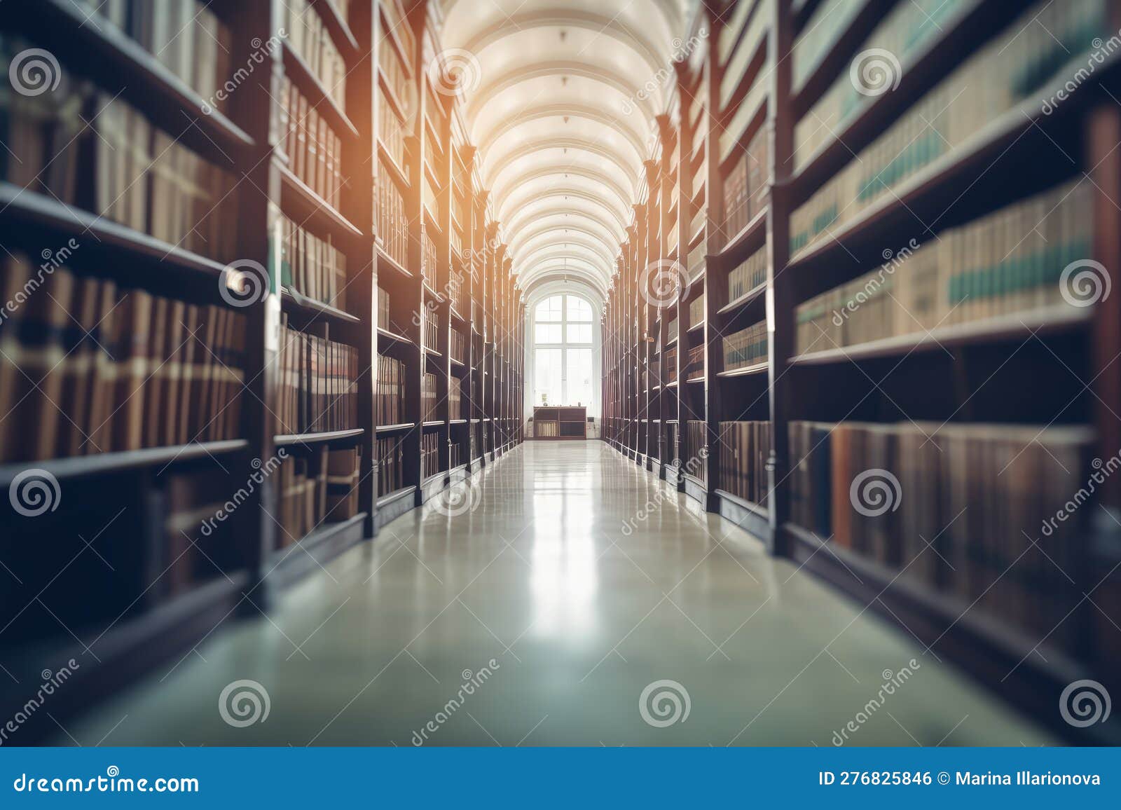 Public Library, Abstract Blurred Background. Generative AI Stock Photo ...