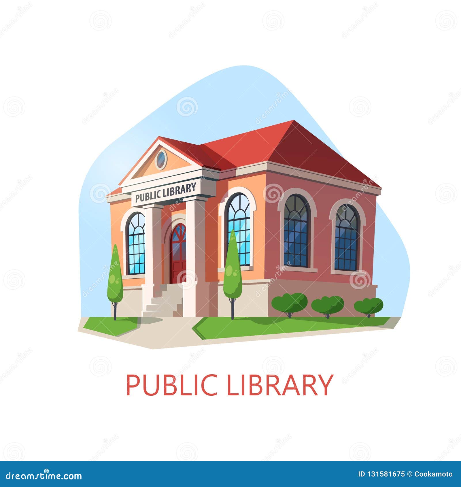 Public Library Building, Construction for Reading Stock Vector ... Public Library Building, Construction for Reading Stock Vector ...