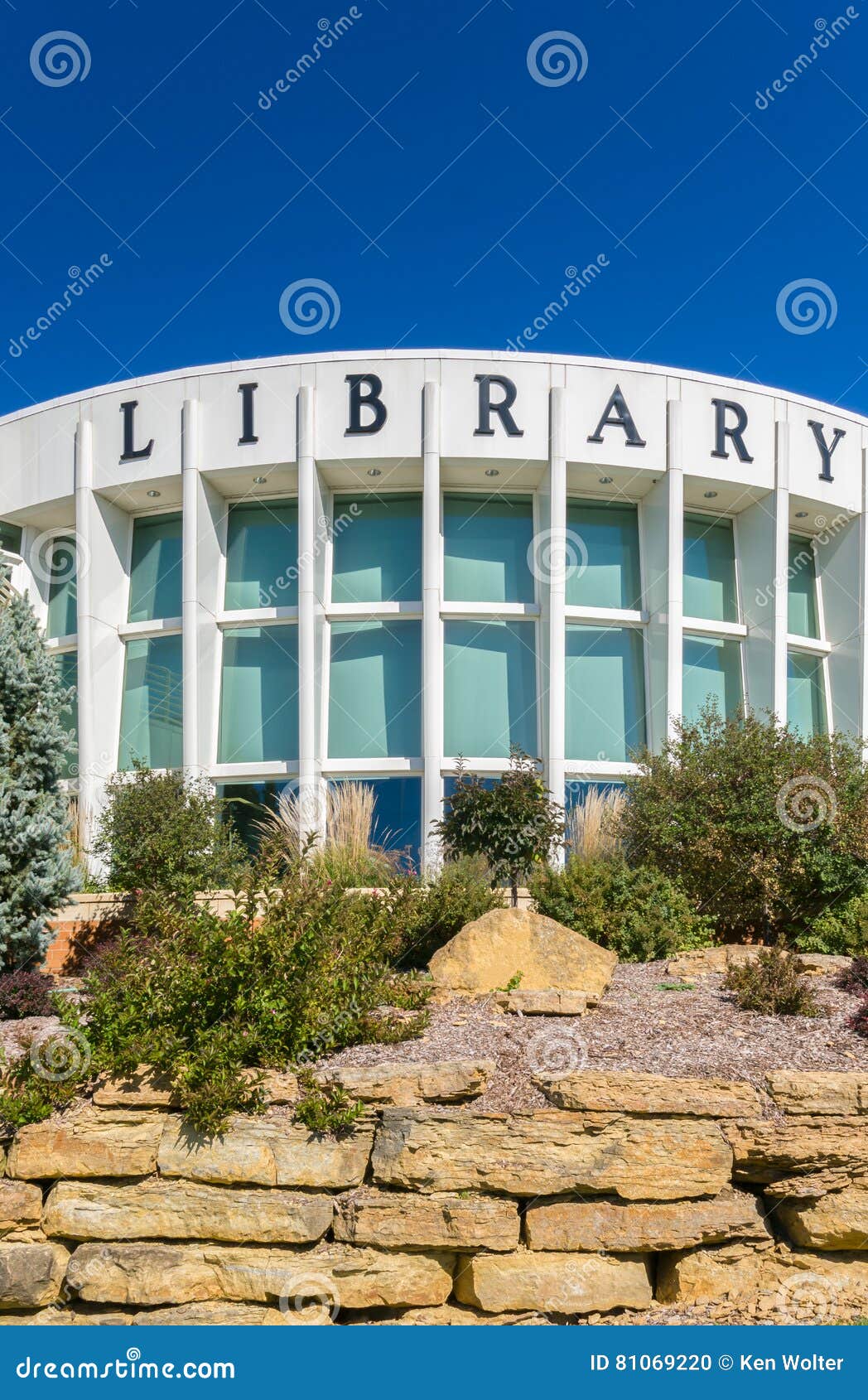 Public Library Building stock photo. Image of sign, facade - 81069220