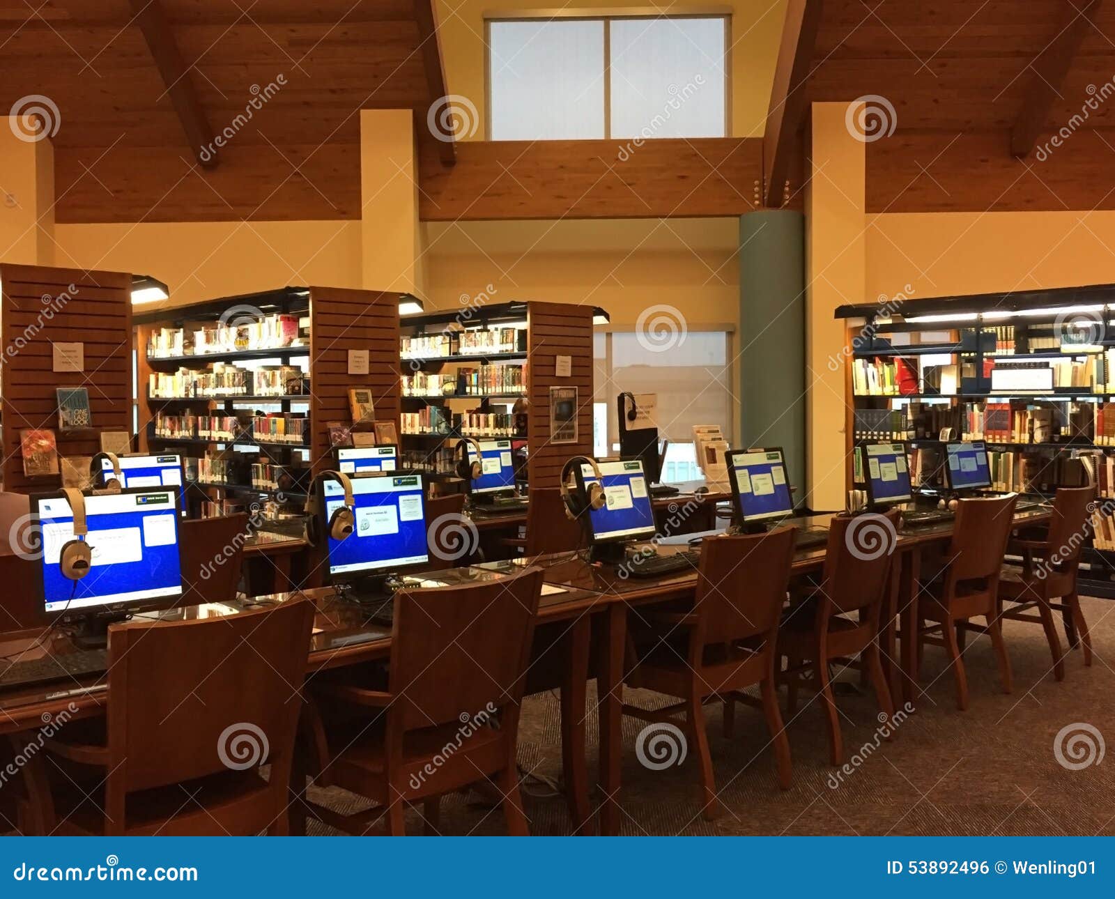 Public library interior editorial photo. Image of learn - 53892496