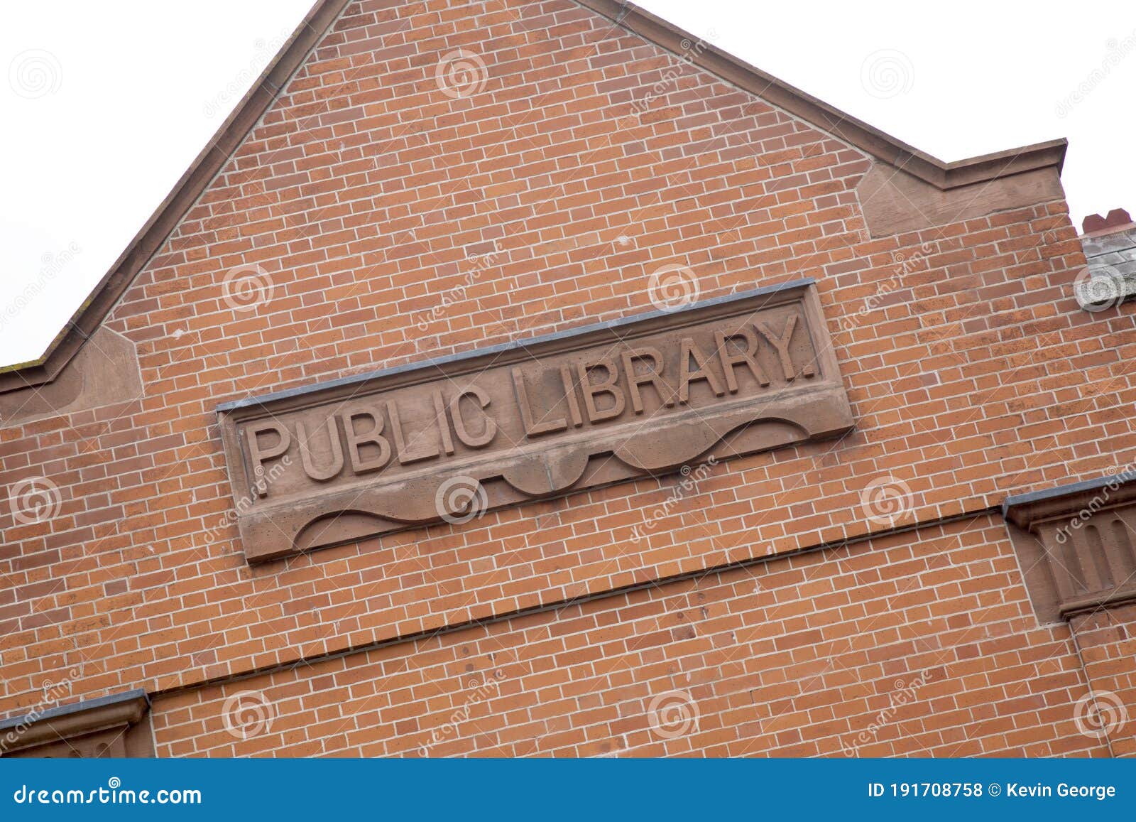 Public Library Sign stock photo. Image of borrow, brick - 191708758