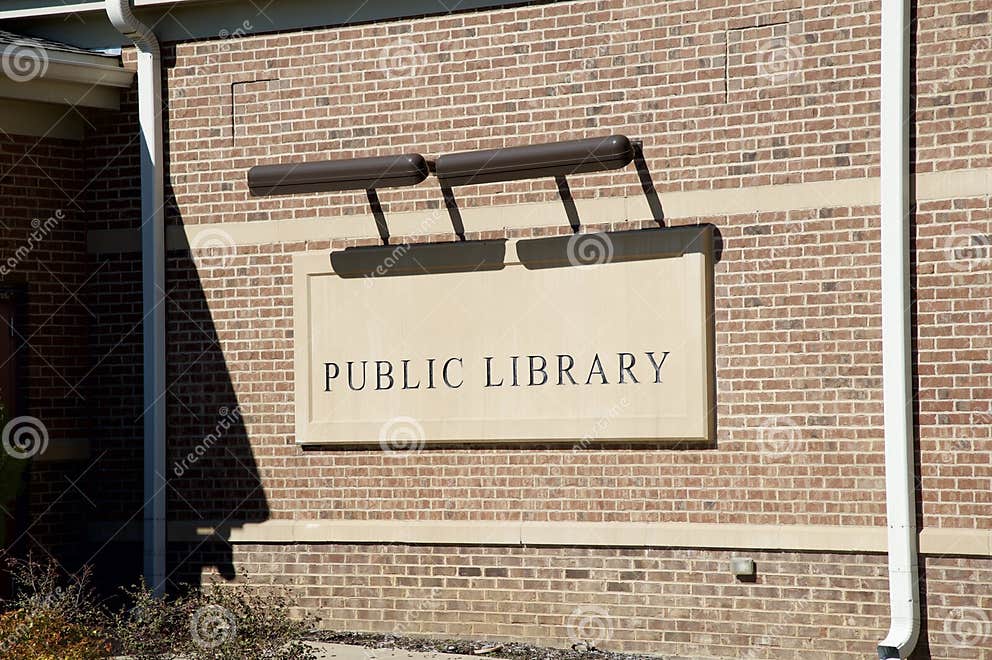Public Library Sign stock photo. Image of fundamental - 87705604