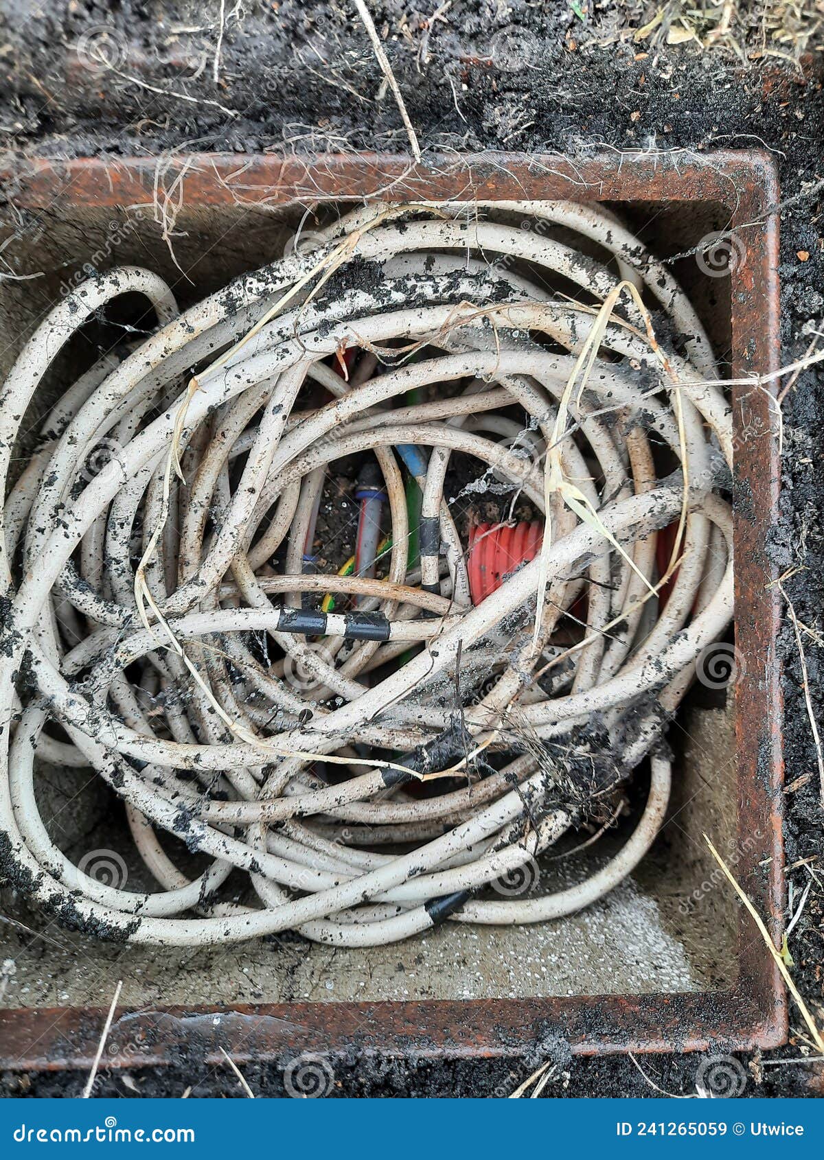 Lighting Cables In Plastic Wiring Pipes In A Newly Built House Mounted ...