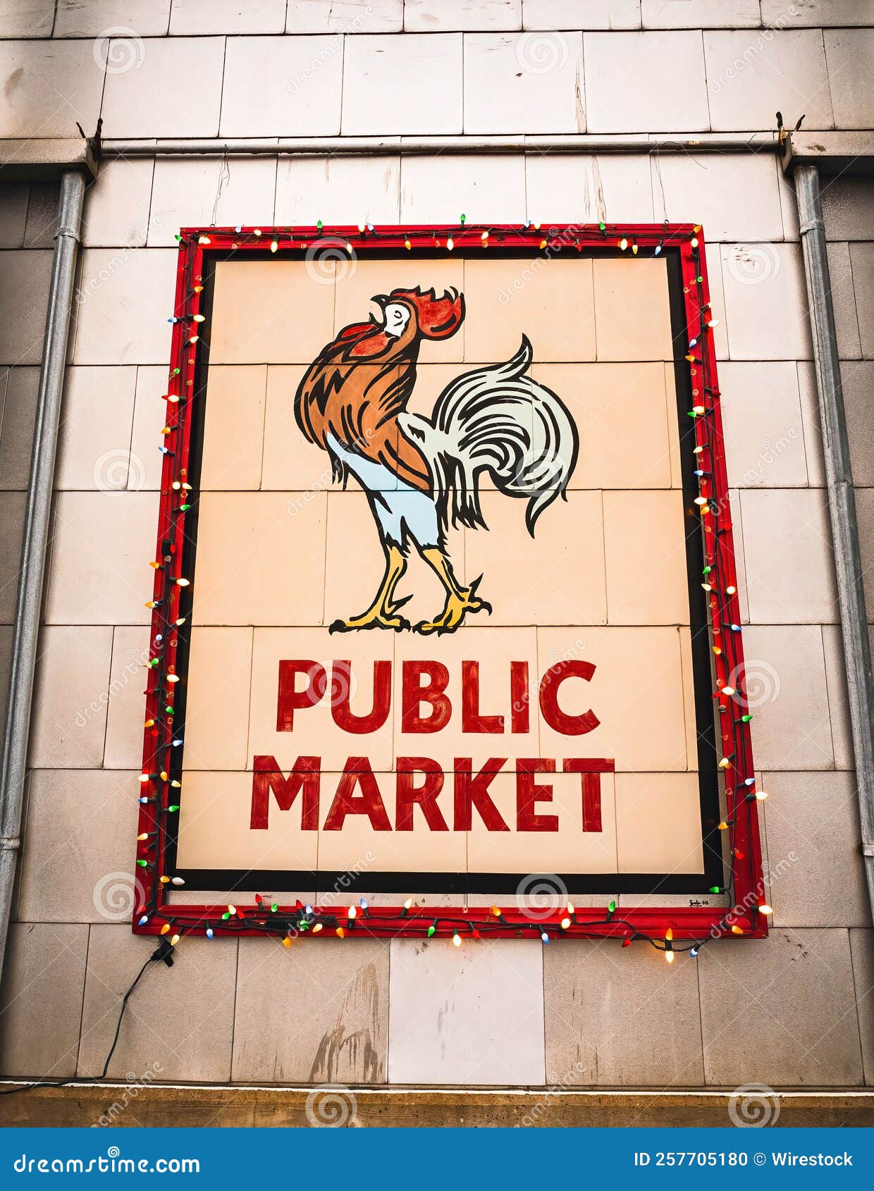 Public Market Sign on a Wall Editorial Image - Image of market, sign ...