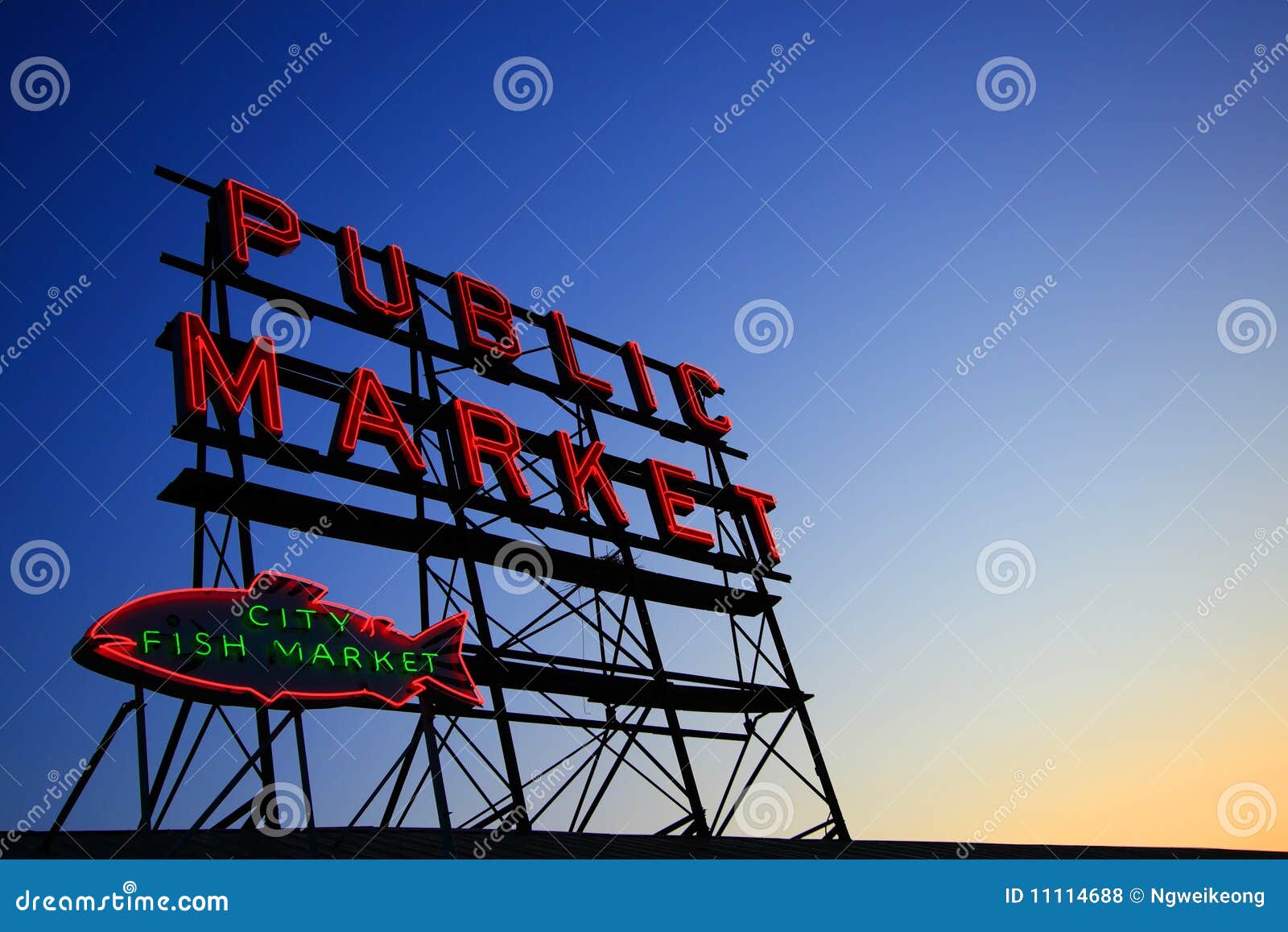 Public Market Signboard stock photo. Image of icon, badge - 11114688