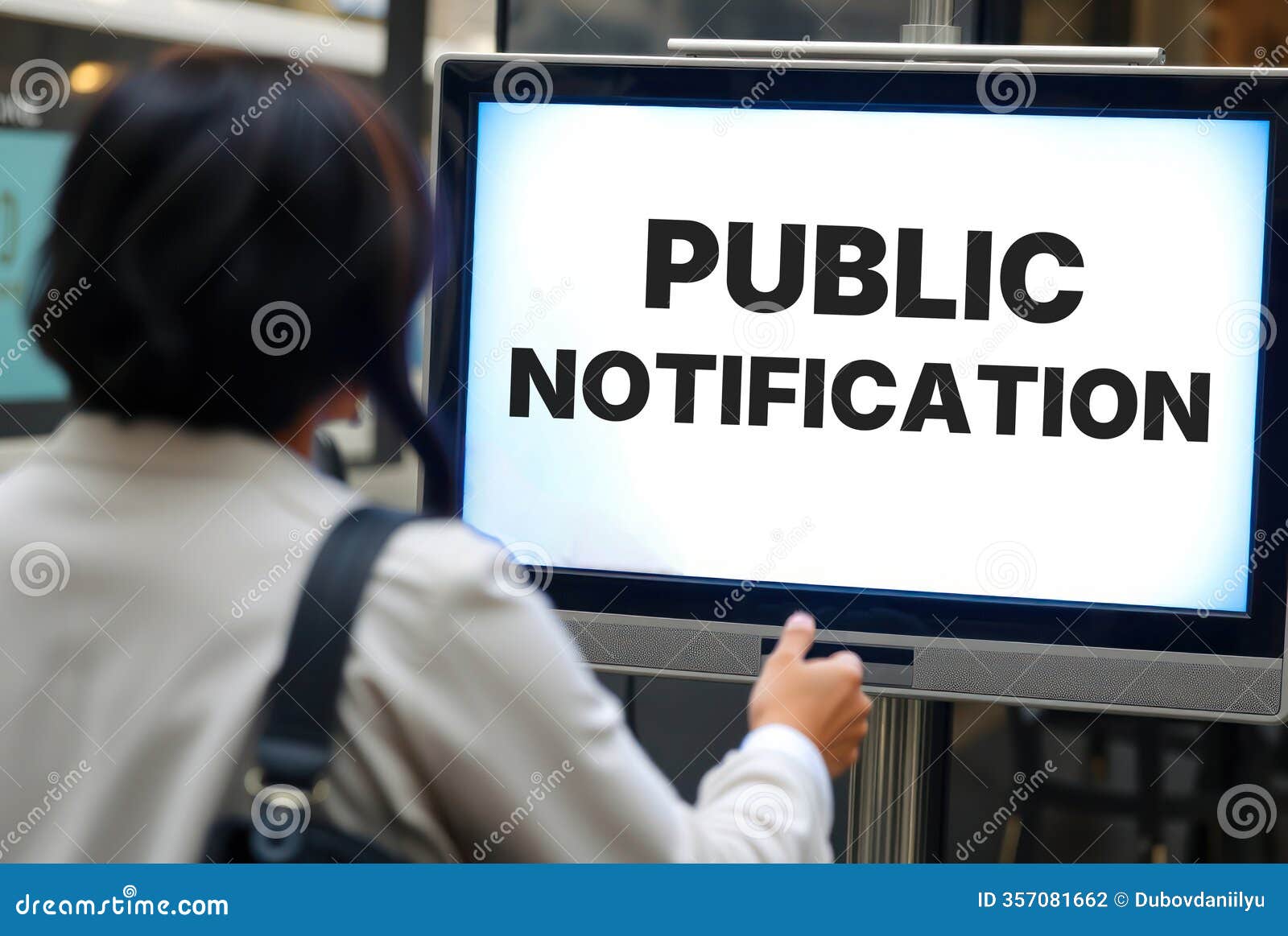 PUBLIC NOTIFICATION Word Text on Tv Screen Stock Illustration ...