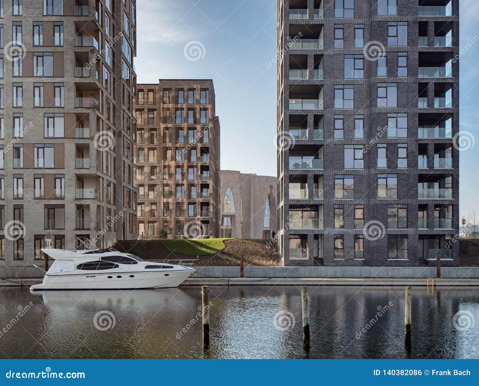 Public Open Harbor in Vejle, Denmark Stock Photo - Image of bridge ...