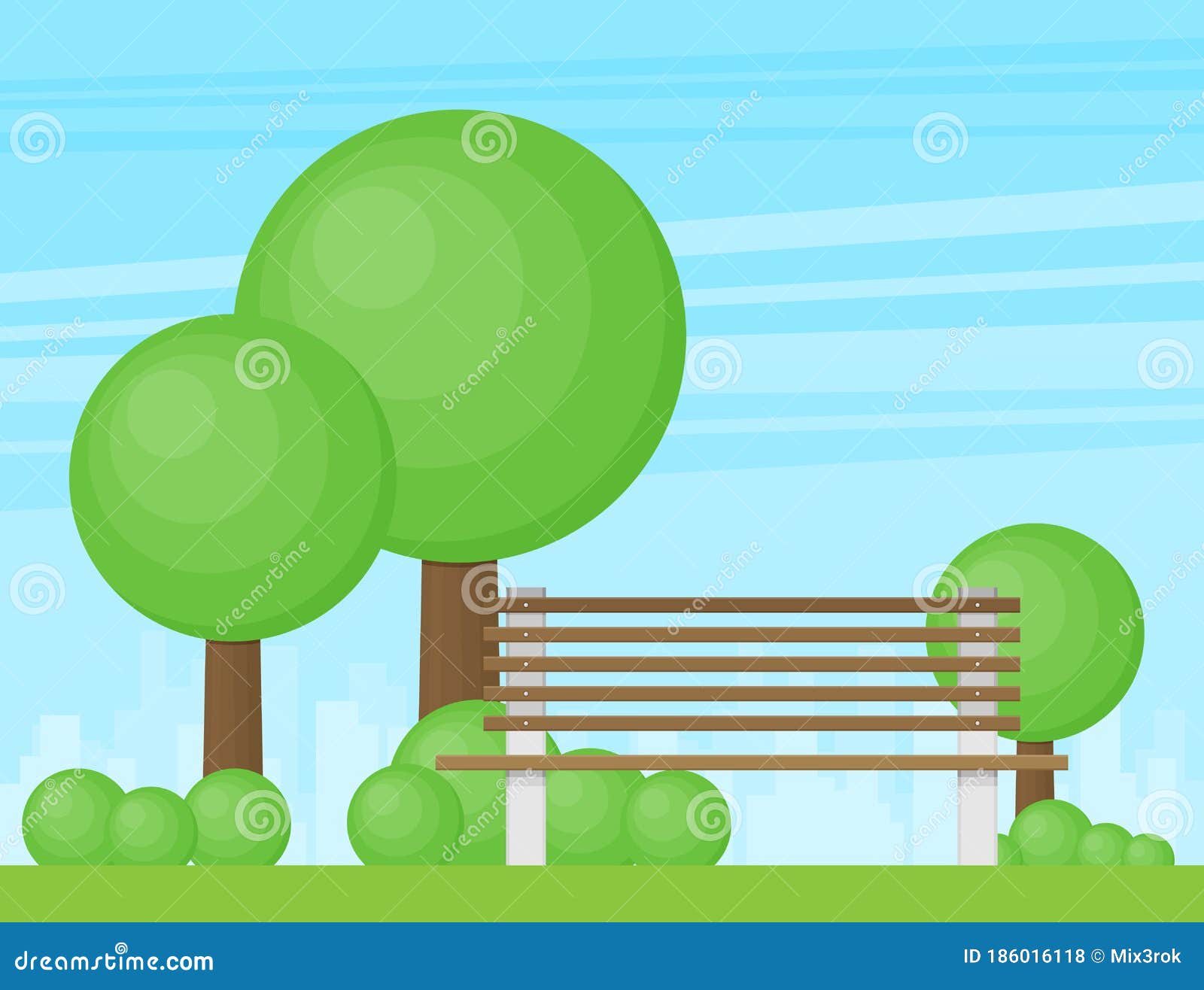 Public Park in the City. Vector Illustration Stock Vector ...
