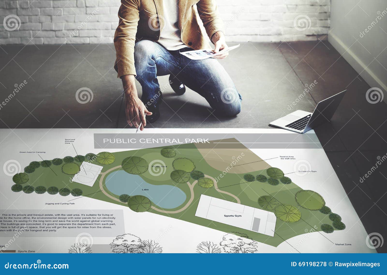 Public Park Layout Map Information Concept Stock Illustration ...