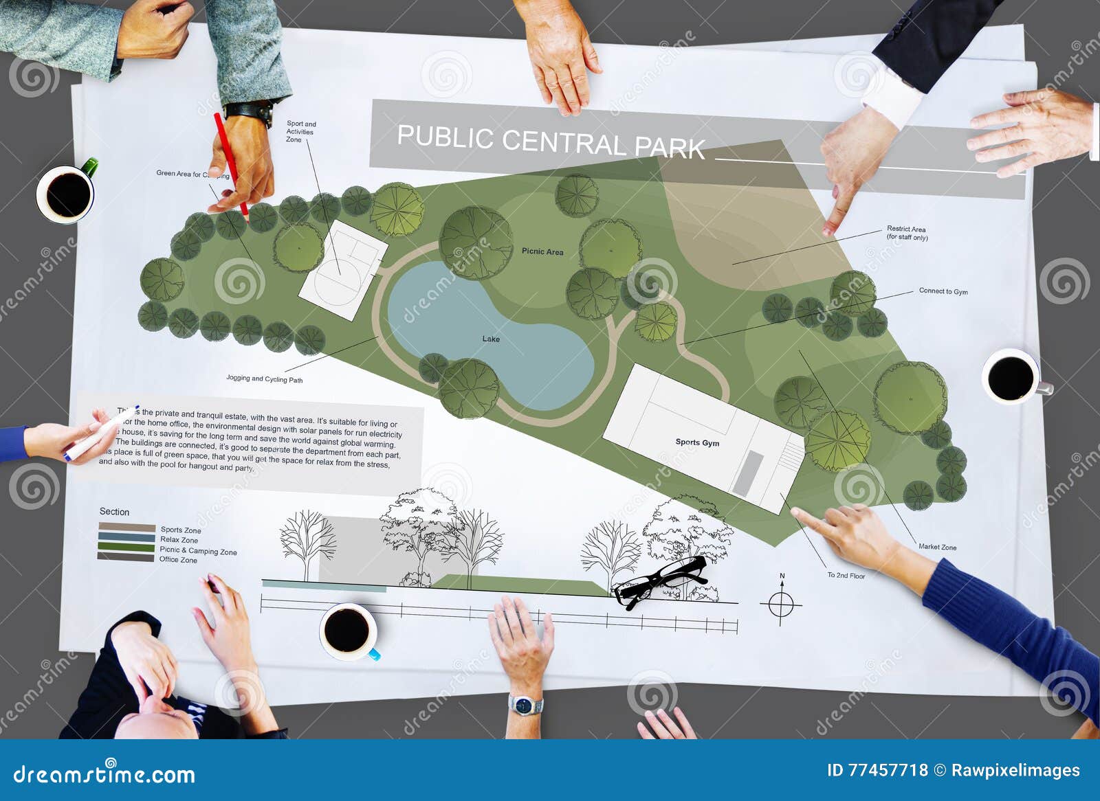 Public Park Layout Map Information Concept Stock Photo - Image of ...