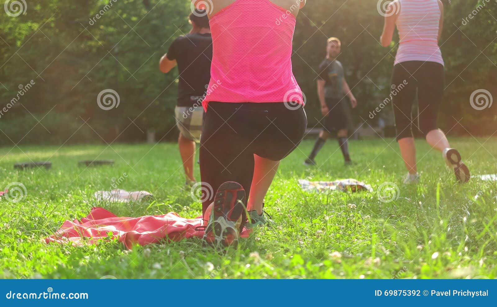 Public Park Workout Session Stock Photo - Image of instructor, healthy ...
