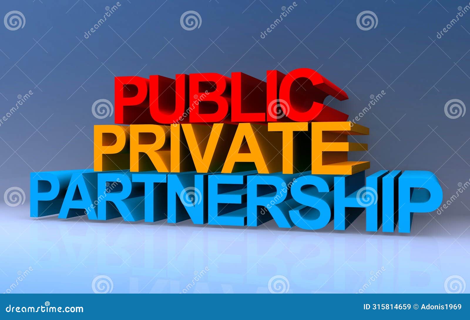 Public Private Partnership on Blue Stock Illustration - Illustration of ...