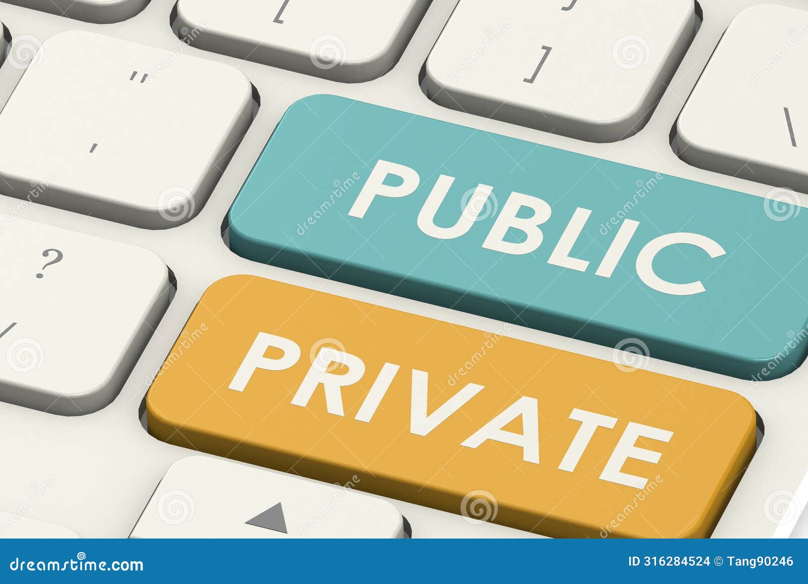 Public and Private Word on White Keyboard Stock Illustration ...