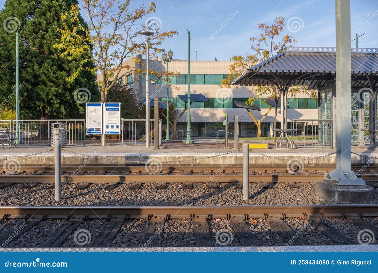 Public Railway Station in Gresham Oregon Stock Photo - Image of area ...