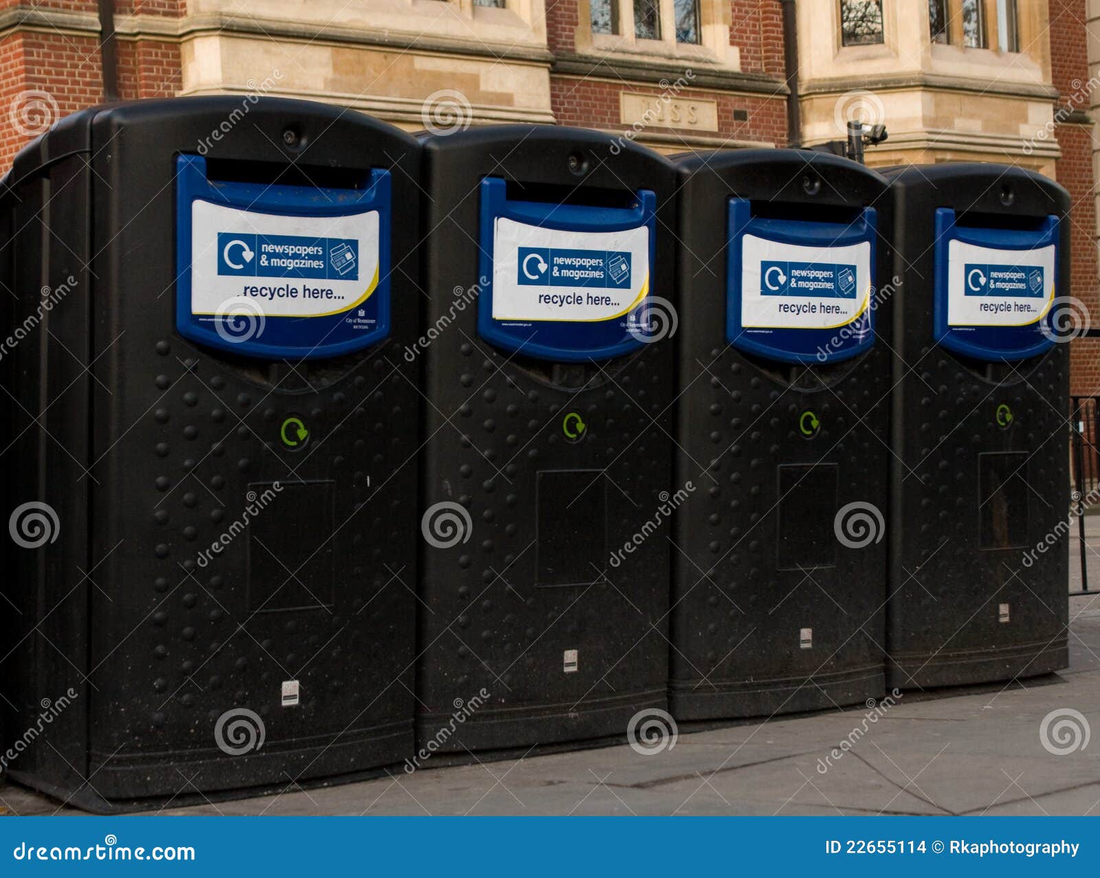 Recycling Bins On A London Street Editorial Image | CartoonDealer.com ...