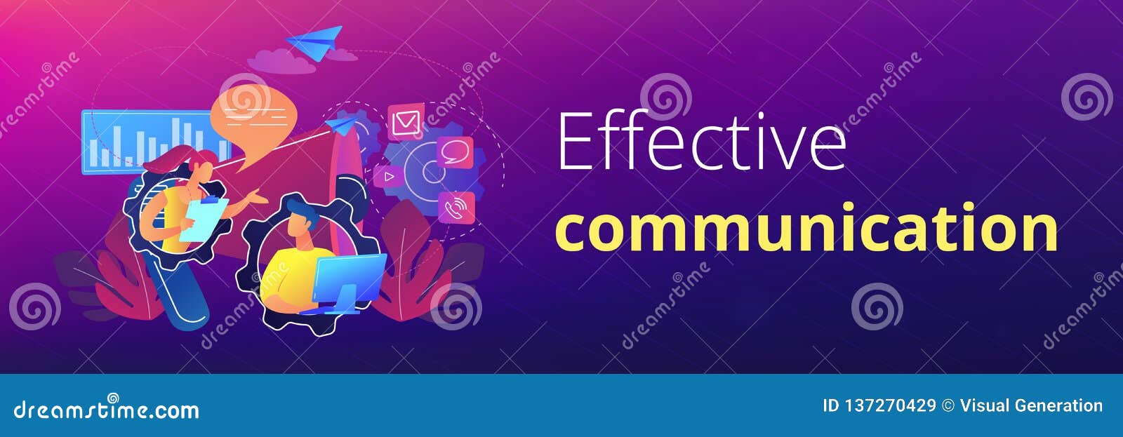 Public Relations Concept Banner Header. Stock Vector - Illustration of ...