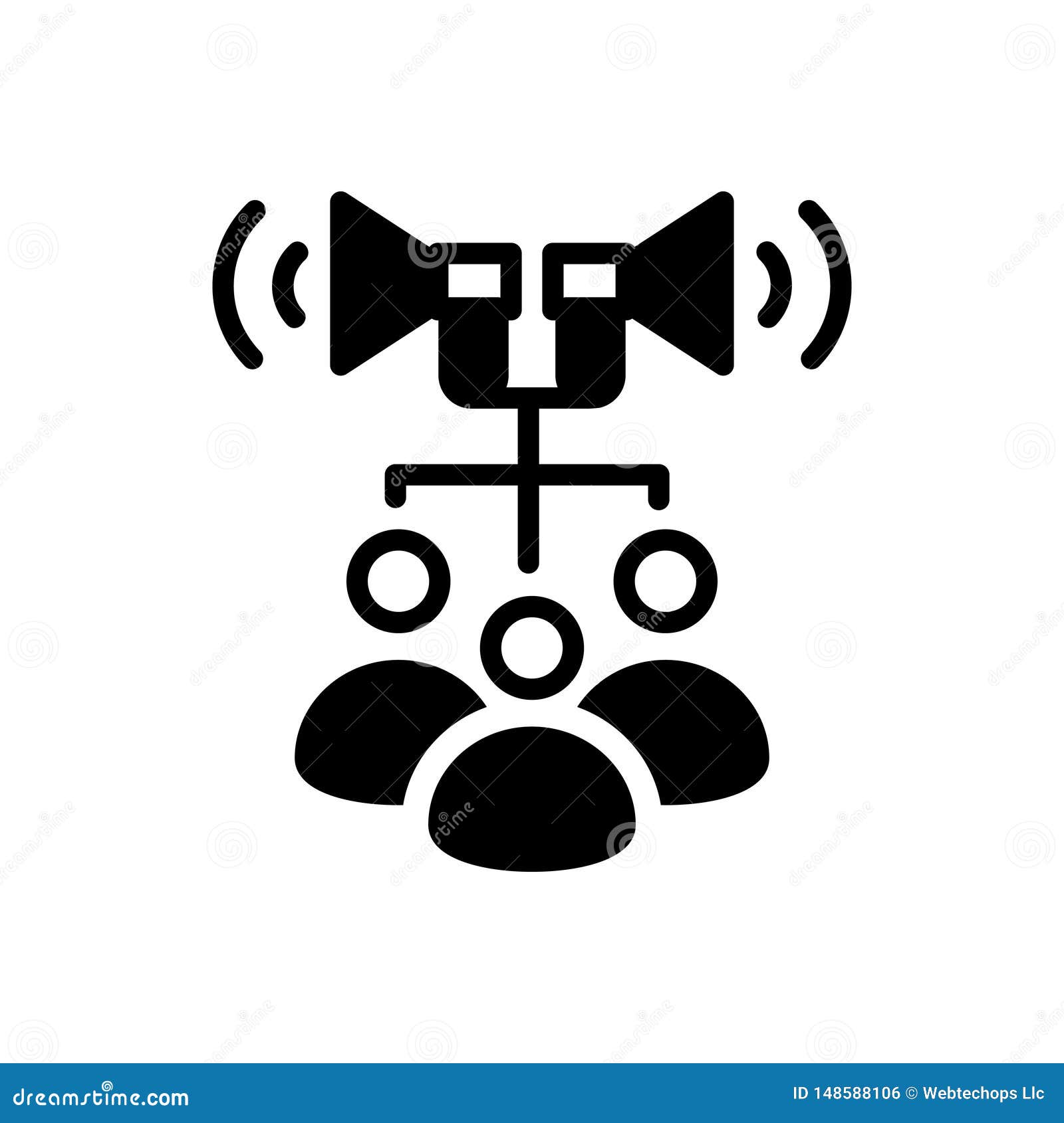 Black Solid Icon for Public Relations, Management and Publicity Stock ...