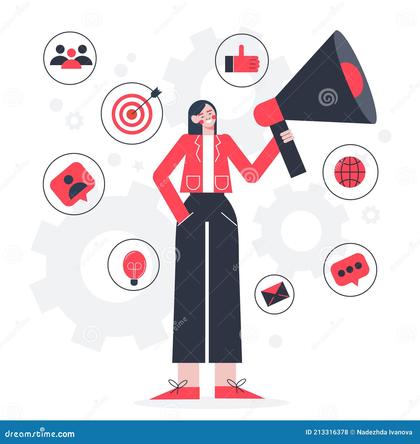 Public Relations Illustration with Spokesperson Vector Illustration ...