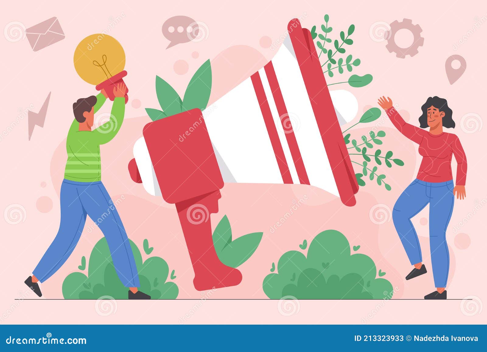 Public Relations Illustration with Spokesperson Vector Illustration ...