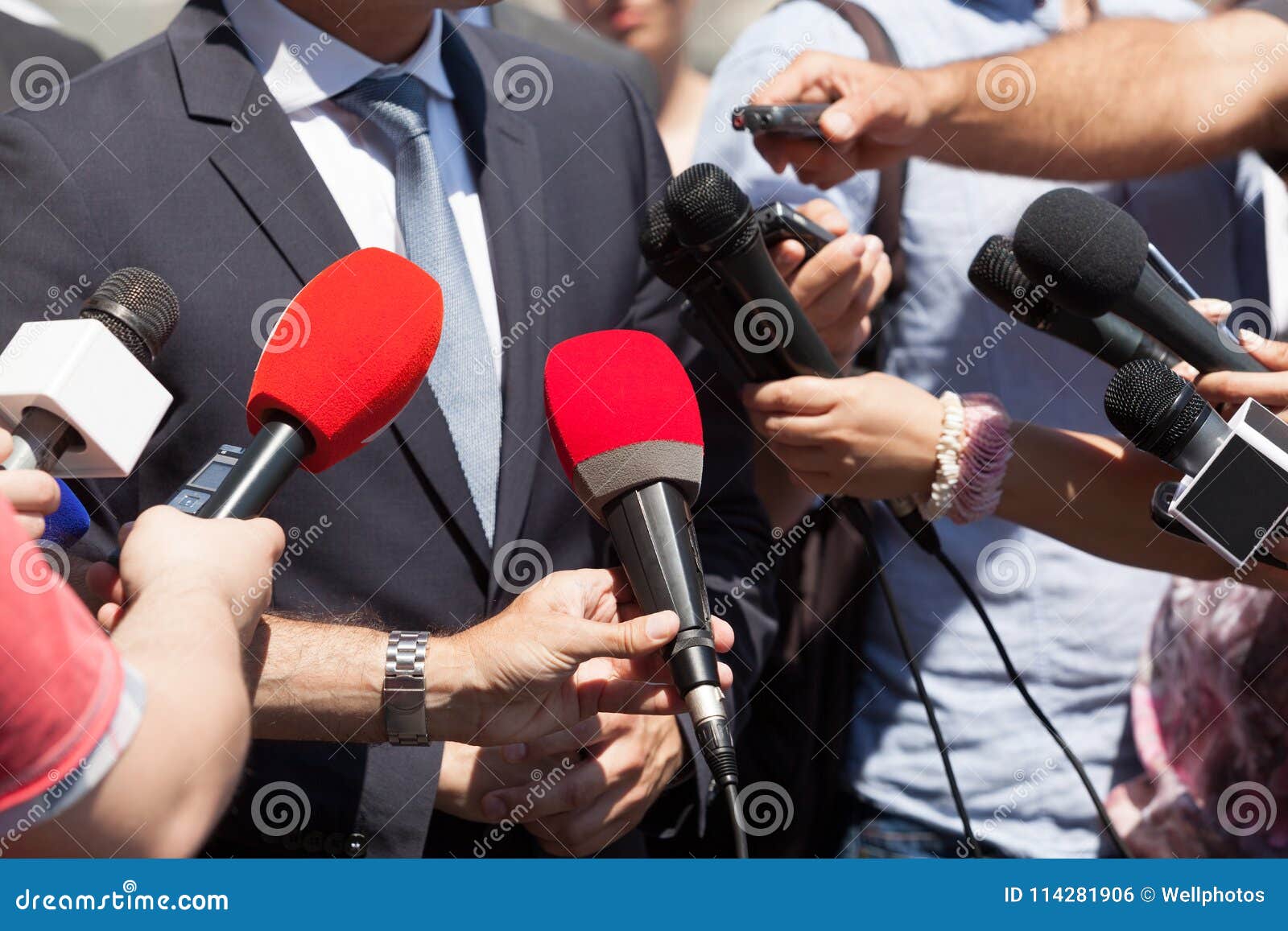 Public Relations - PR. Media Interview. News Conference. Stock Photo ...