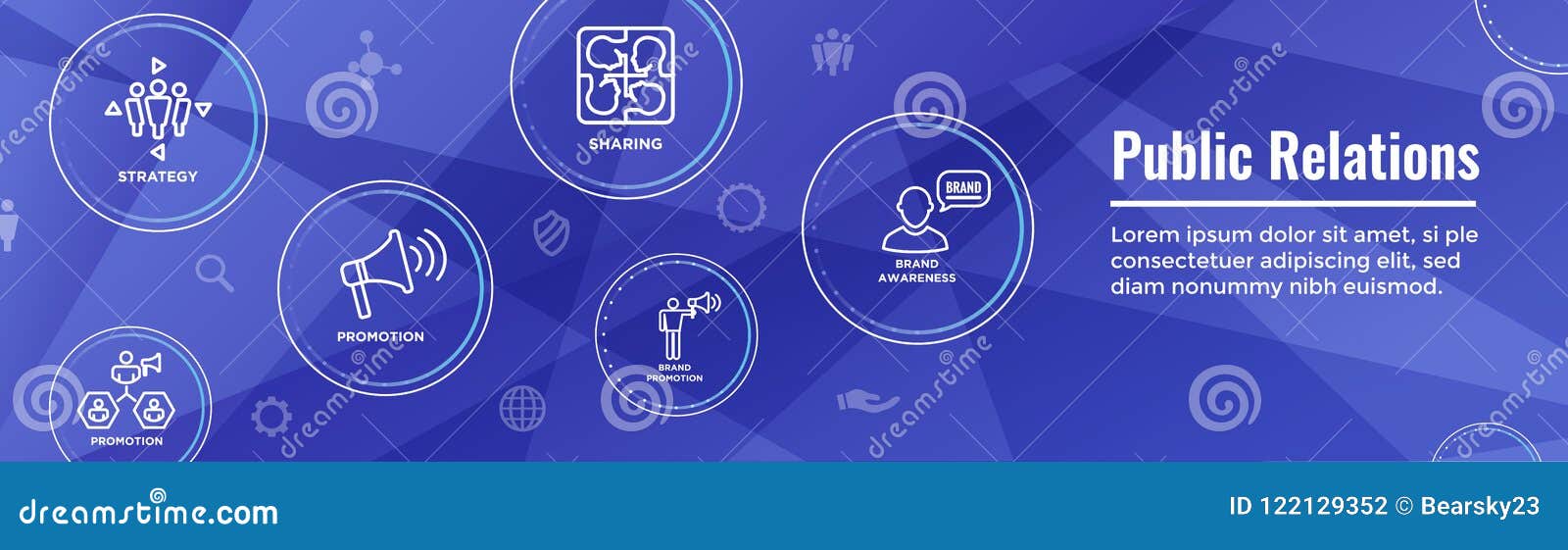 Public Relations Web Header Banner and Icon Set with Brand Aware Stock ...