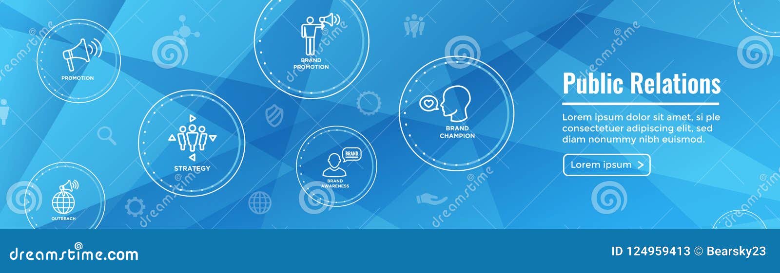 Public Relations Web Header Banner and Icon Set with Brand Aware Stock ...