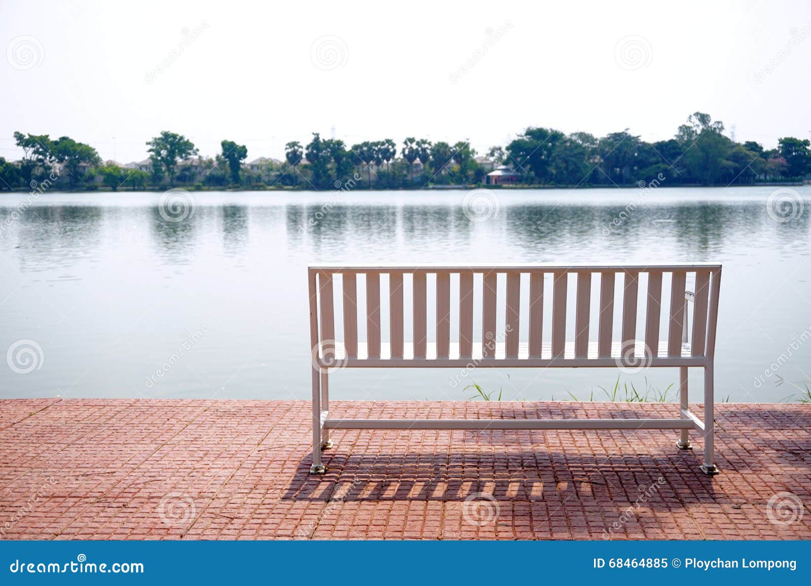 Public Resting Place with Bench. Stock Image - Image of blue, holiday ...
