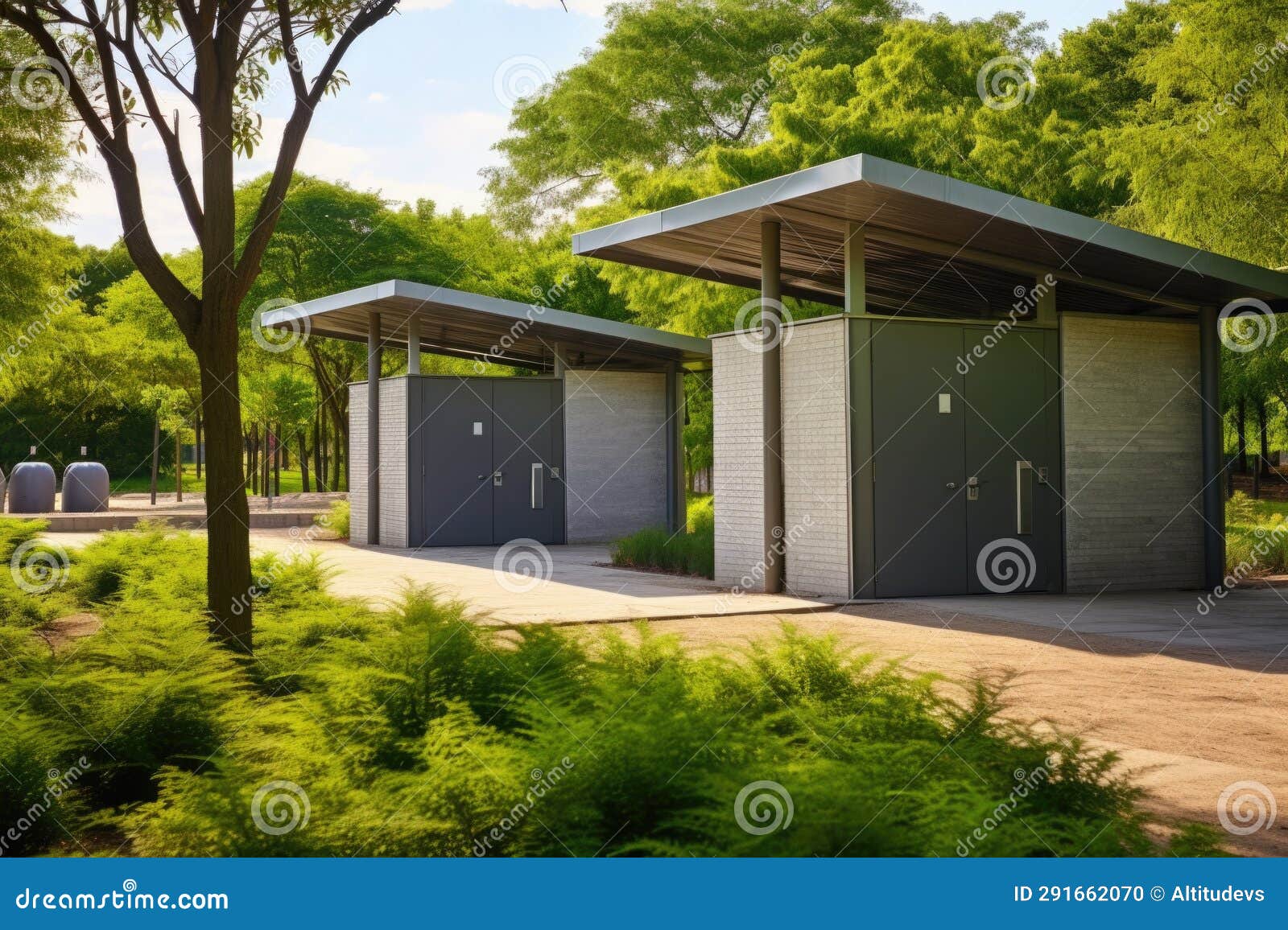 Public Restroom Facilities in a City Park Stock Photo - Image of ...