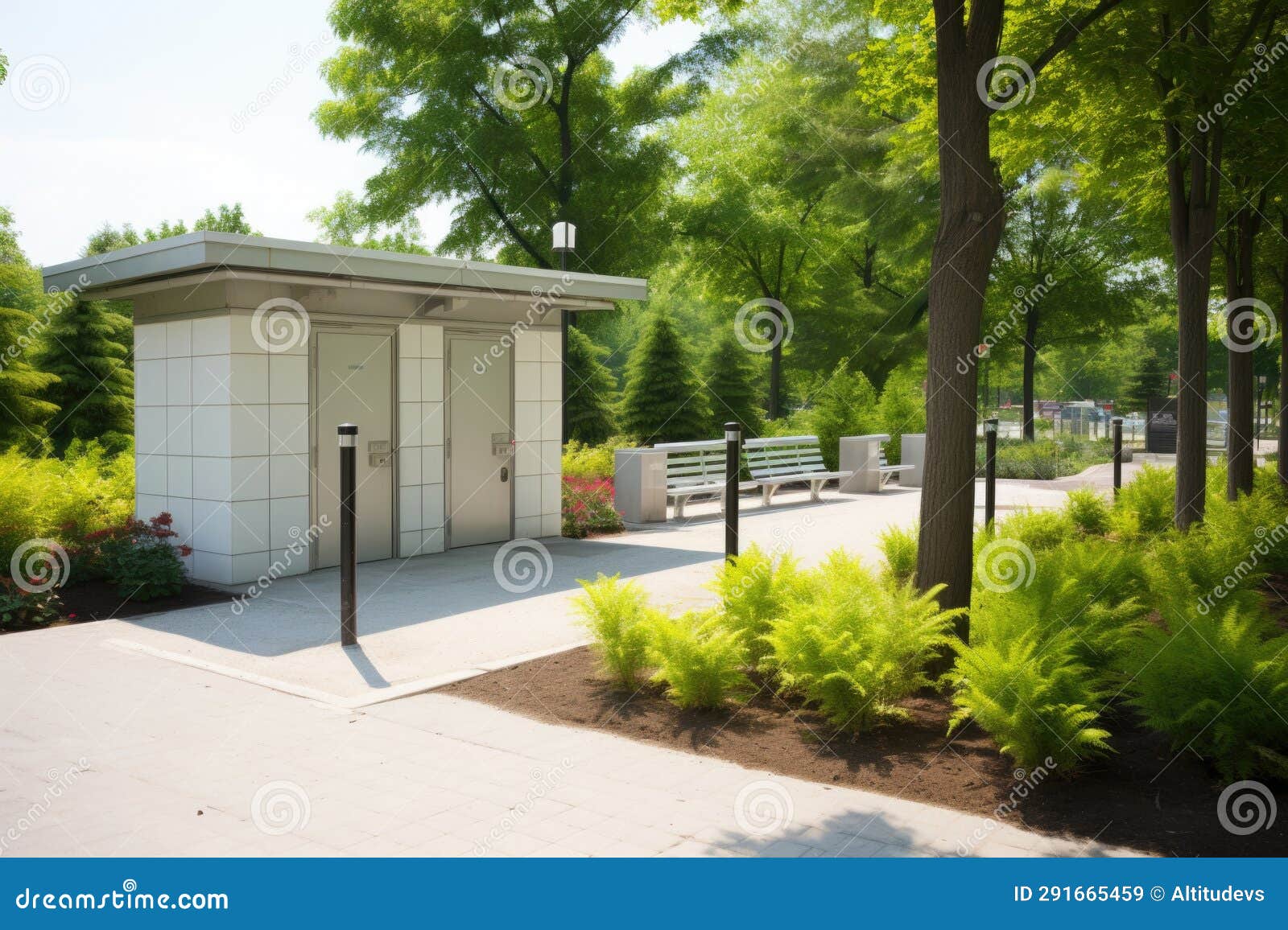 Public Restroom Facilities in a City Park Stock Image - Image of ...