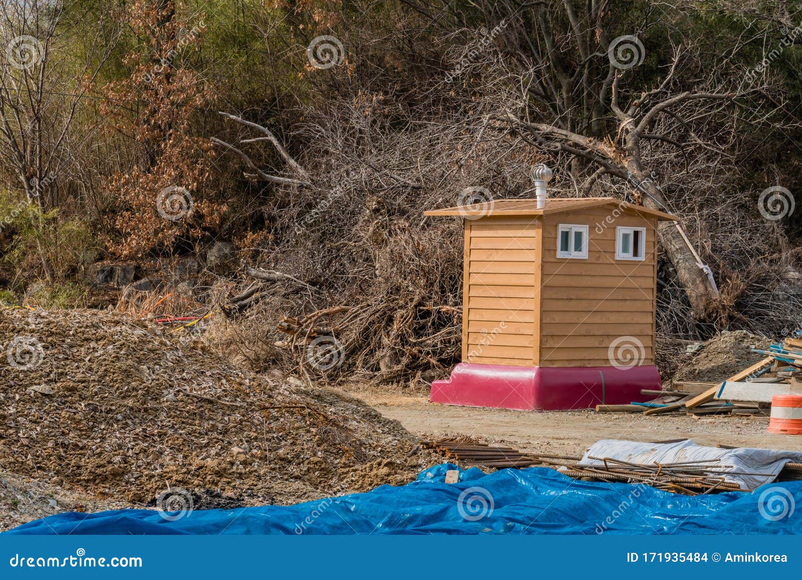 Public Restroom at Construction Site Stock Photo - Image of korea ...
