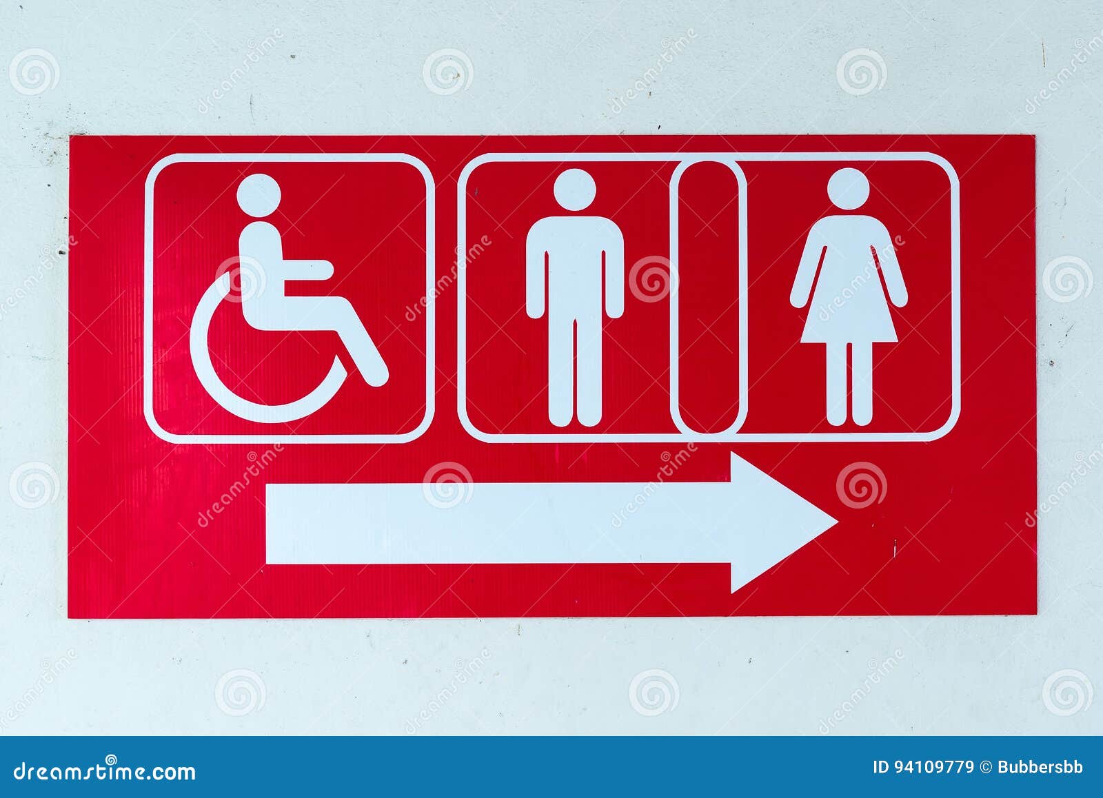 Public Restroom Signs with a Disabled Access Symbol. Stock Image ...