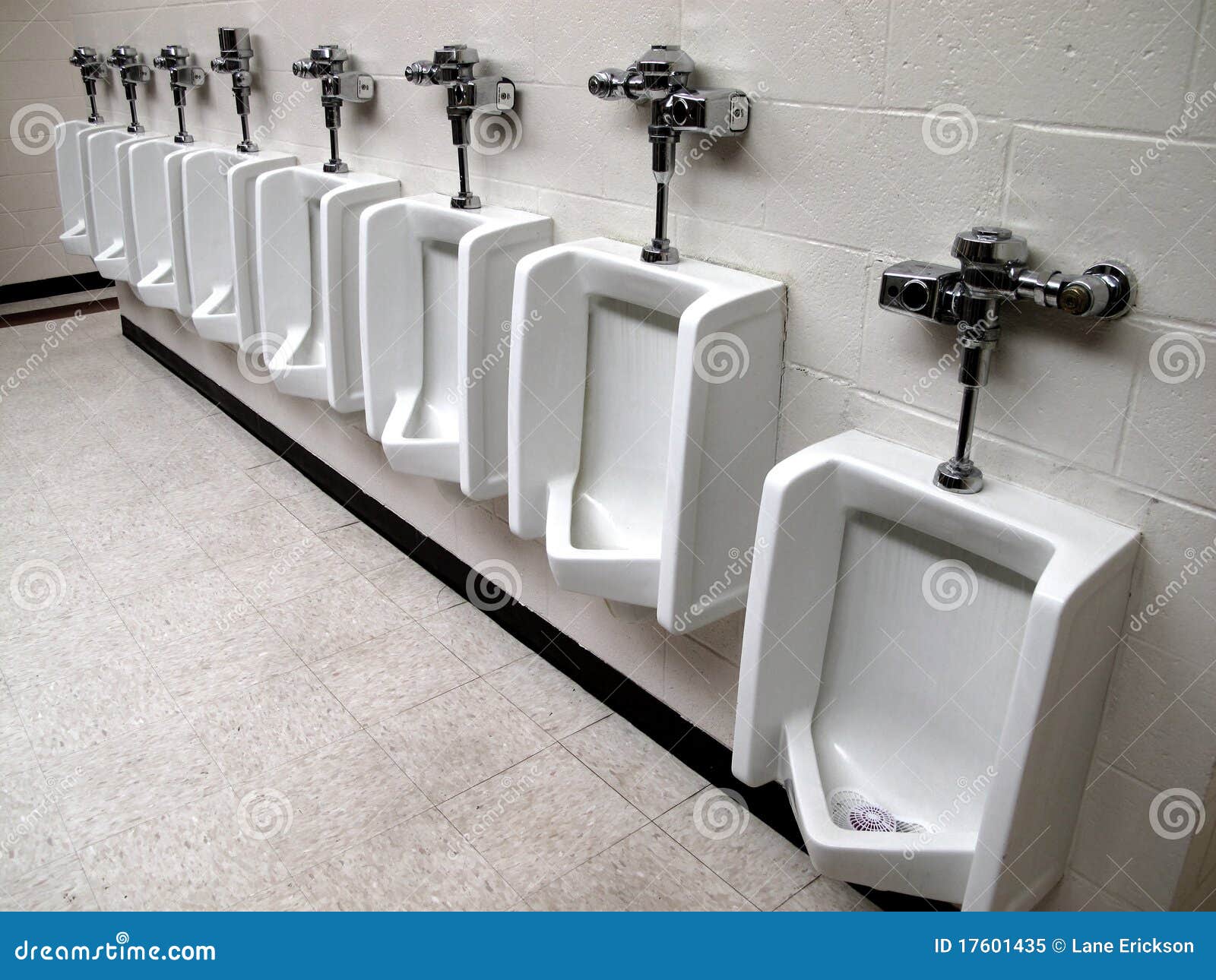 Men Restroom Urinals Public Area In Department Store. Clean Toilet ...