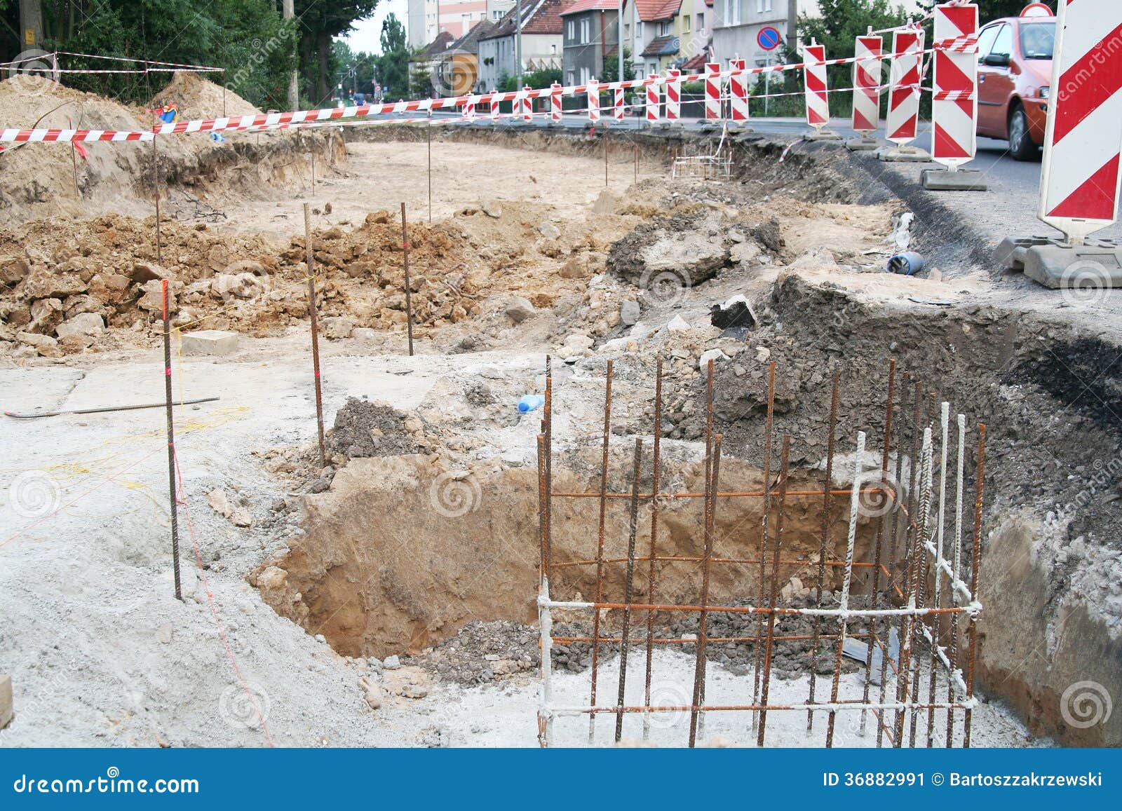 Public Road Construction Site Stock Image - Image of industry, dump ...