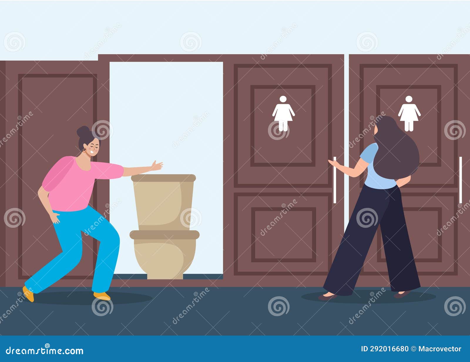 Public Room Flat Composition Stock Illustration - Illustration of ...