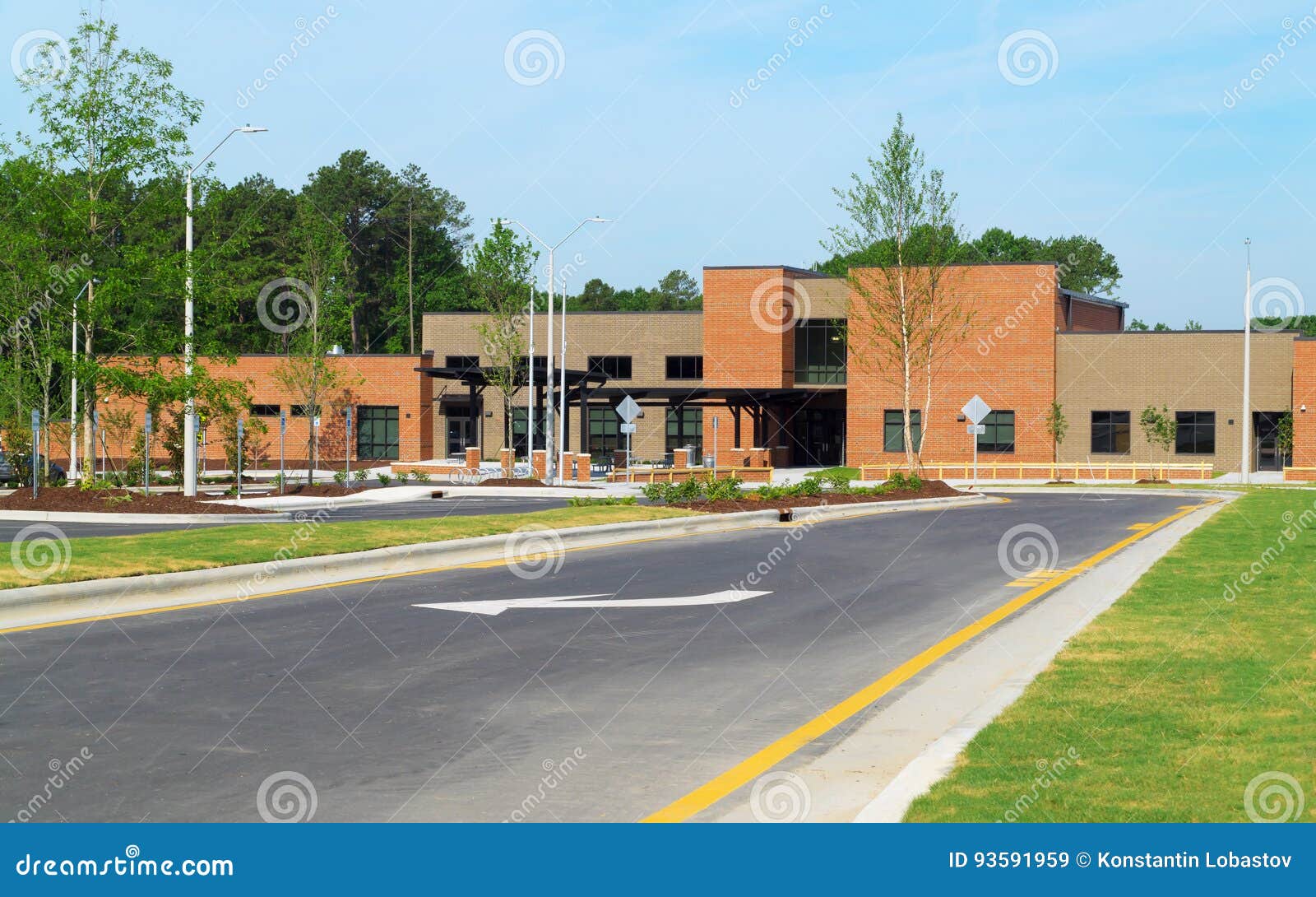Public school building stock image. Image of newly, construction - 93591959