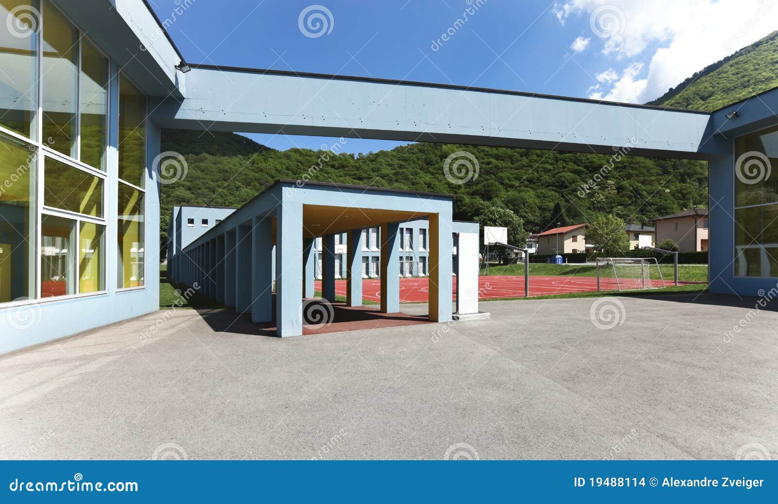Public School, Entry Building Stock Photo - Image of glass, large: 19488114